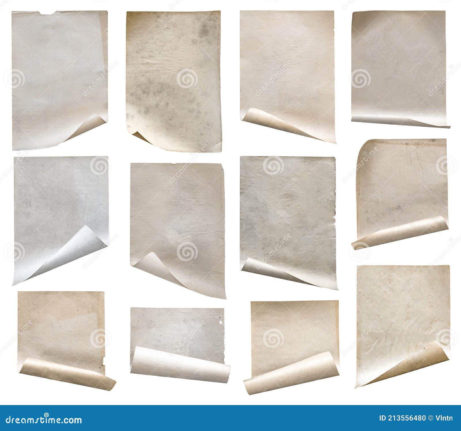 Old papers set isolated stock photo. Image of antique - 213556480