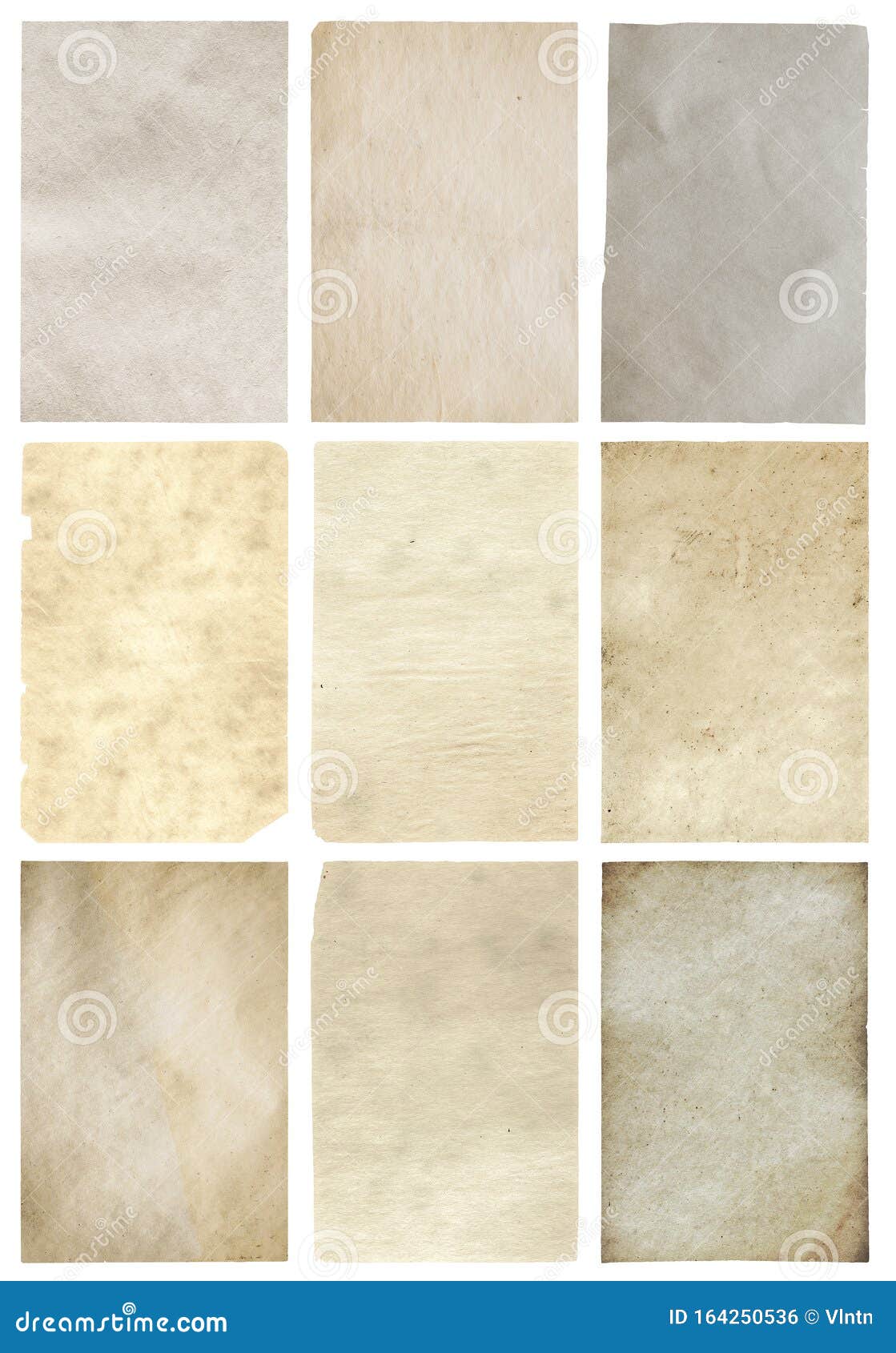Old papers set stock photo. Image of stained, weathered - 164250536