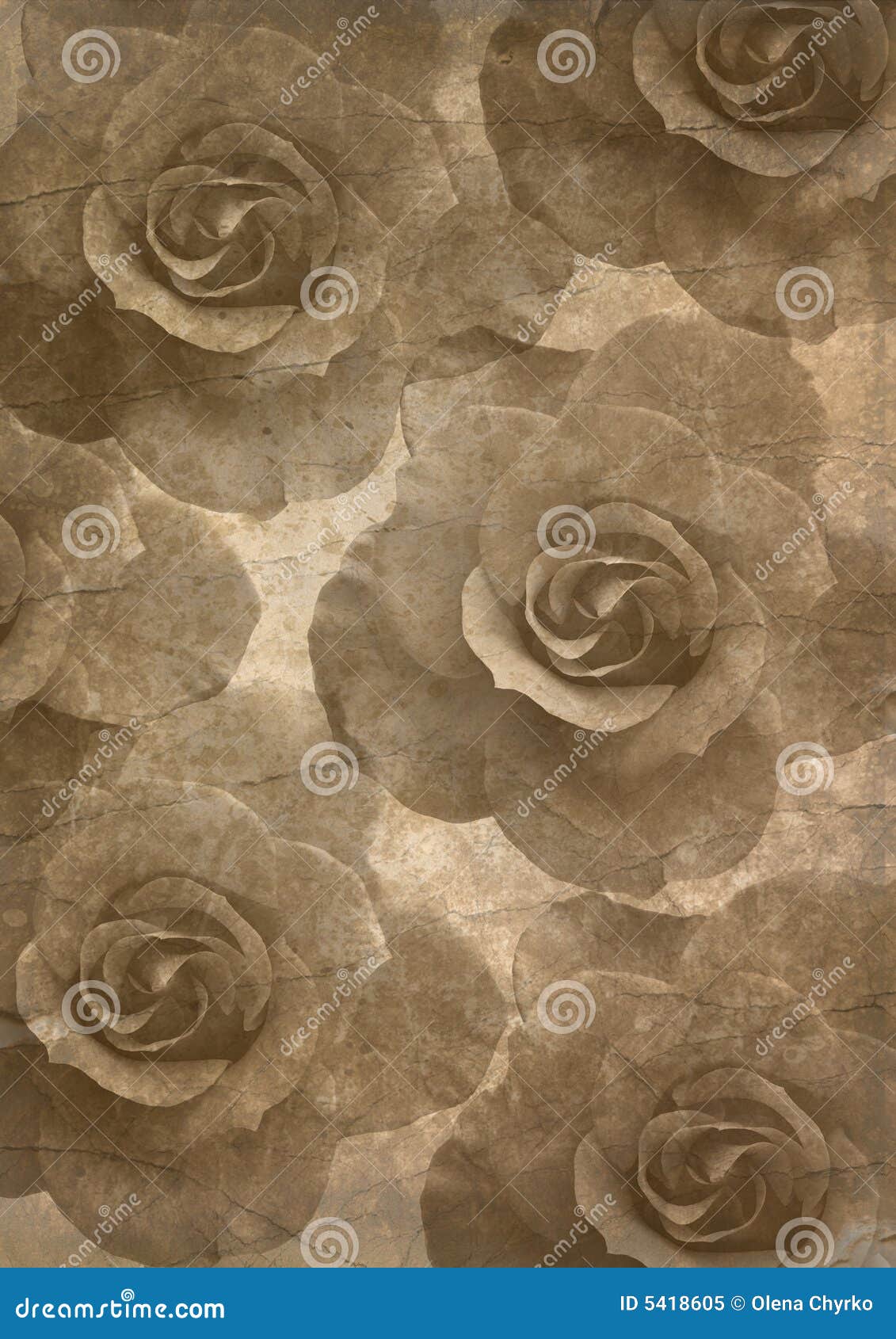 Old papers texture, roses stock illustration. Illustration of aged ...