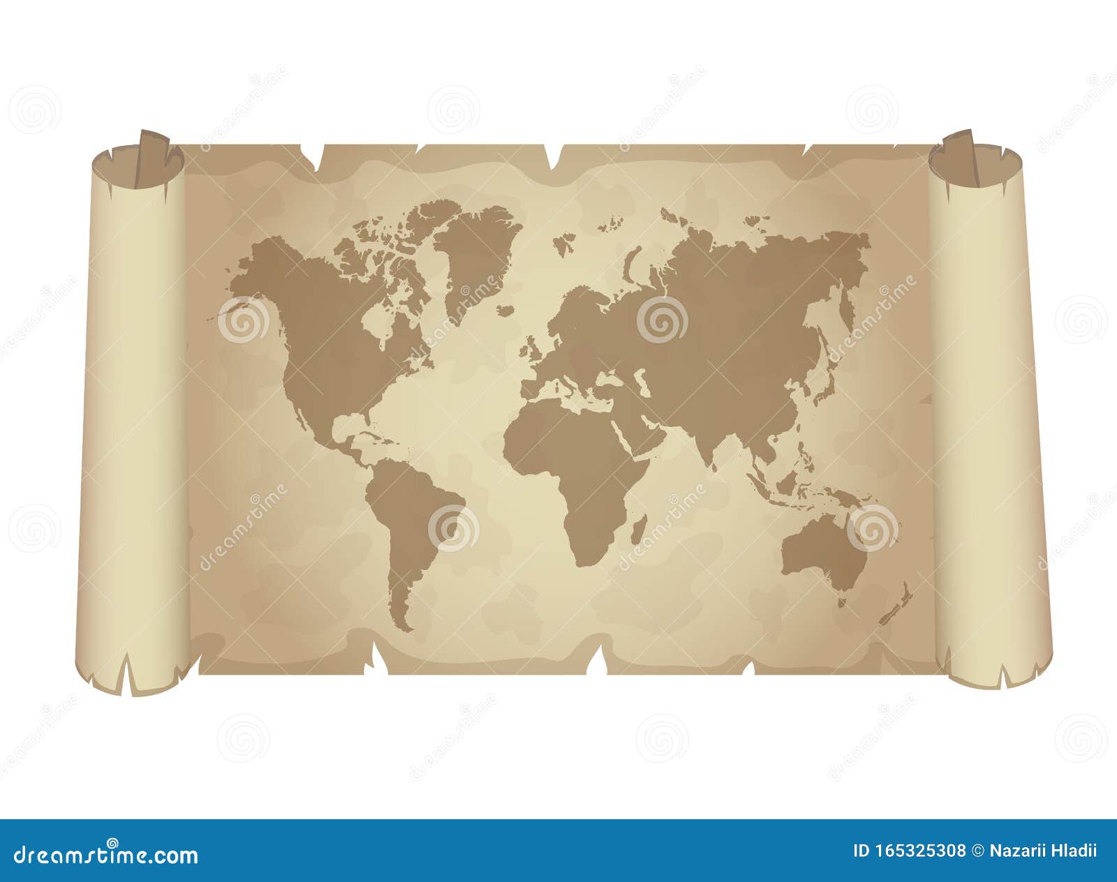 World Map On Old Papyrus Paper Vector Illustration | CartoonDealer.com ...