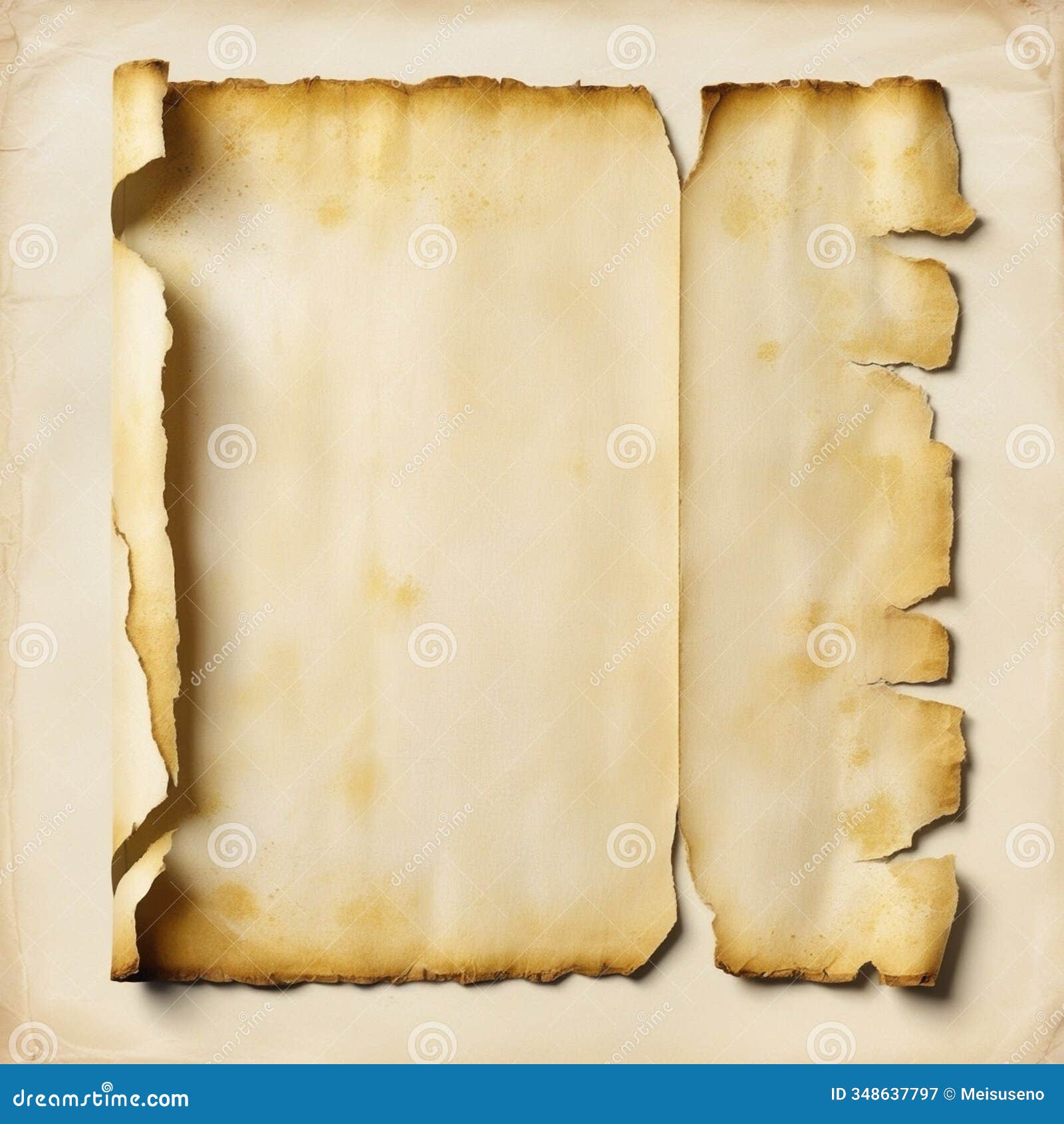 An Old Parchment Paper Displaying Irregular, Torn Edges, Symbolizing ...