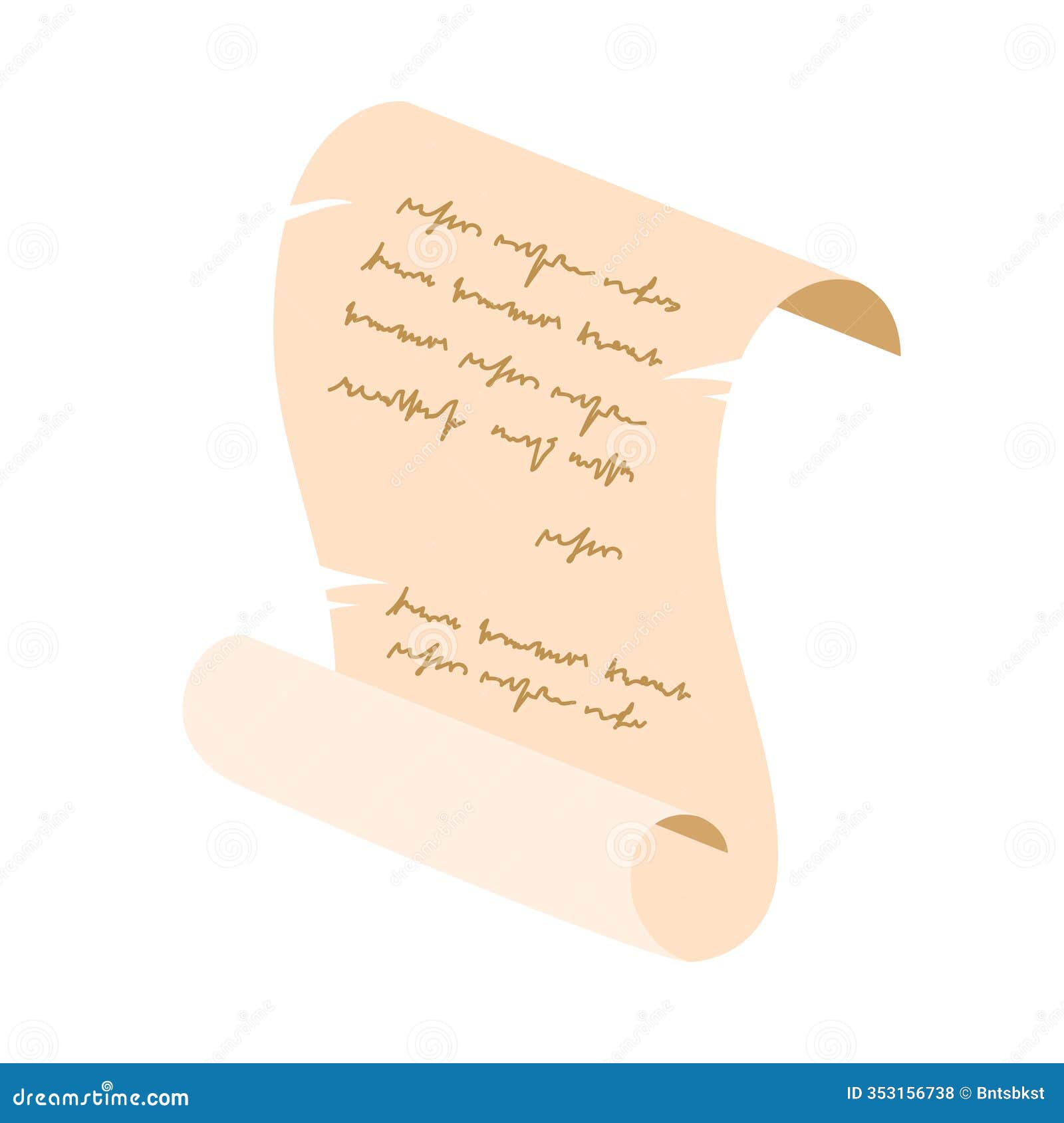 Old Parchment Paper Scroll, Ancient Papyrus Manuscript. Certificate ...