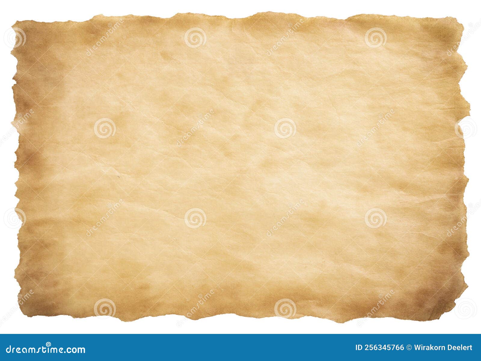 Old Parchment Paper Sheet Vintage Aged or Texture Isolated on White ...