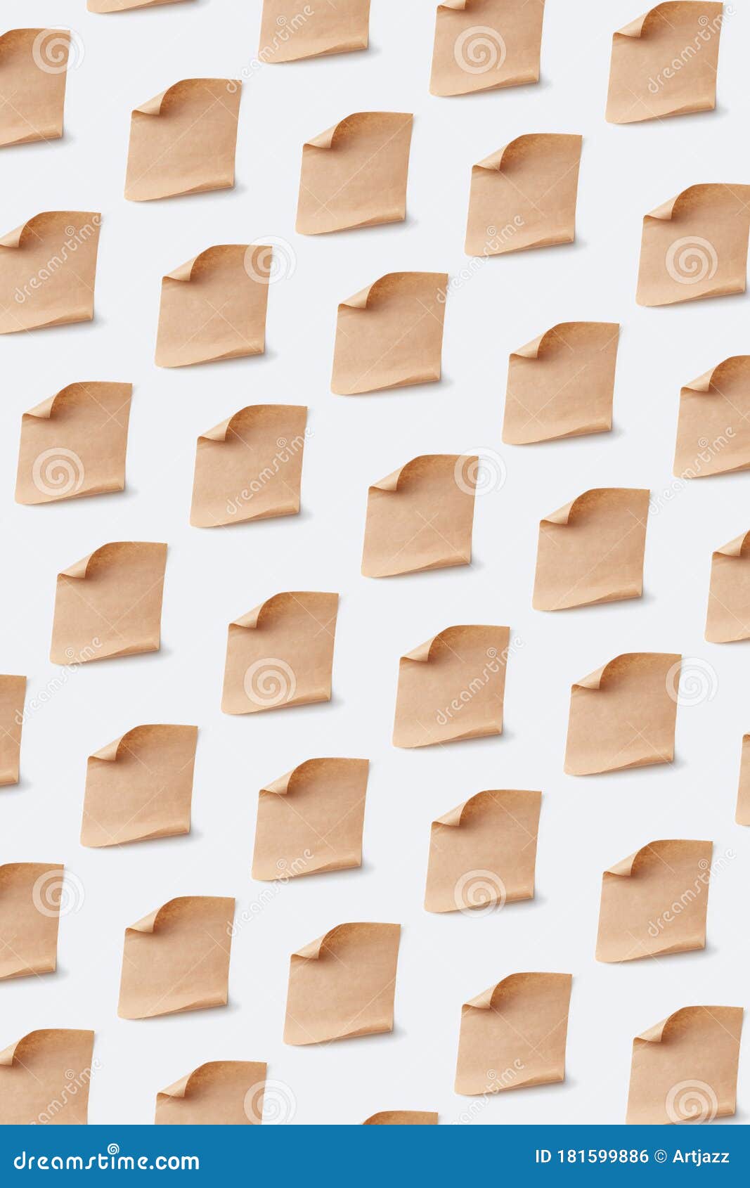 Old Parchment Paper Sheets Pattern on a White Background. Stock ...