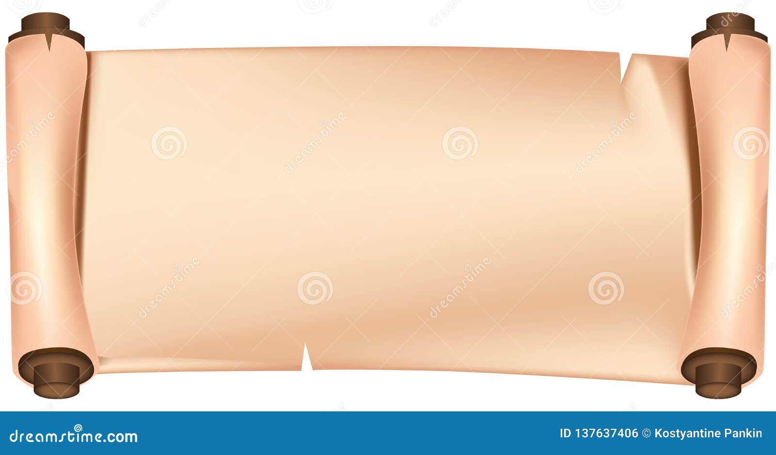 Old parchment rolled stock vector. Illustration of papirus - 137637406