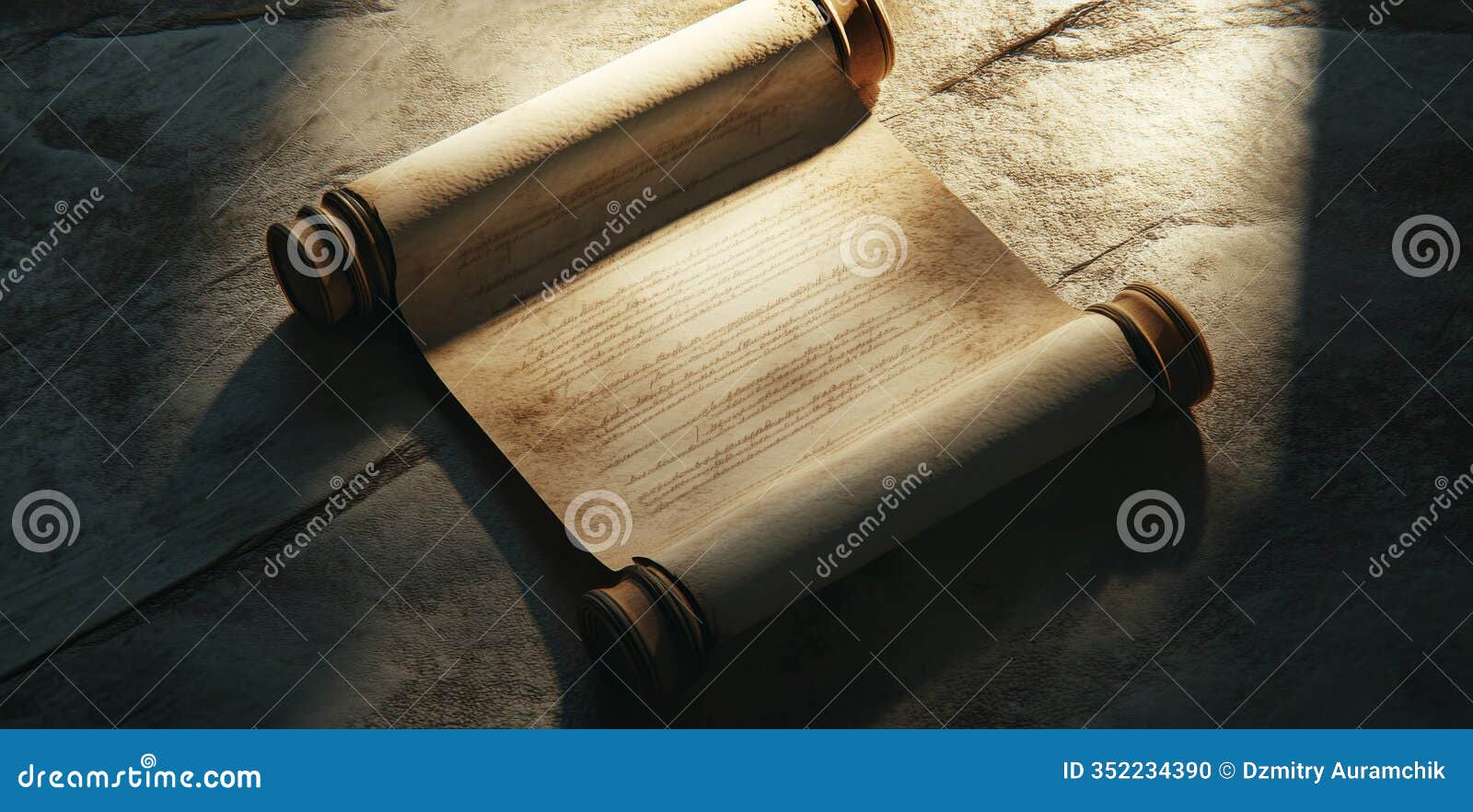 An Old Parchment Scroll Opening Up, Providing Space for Text or an ...