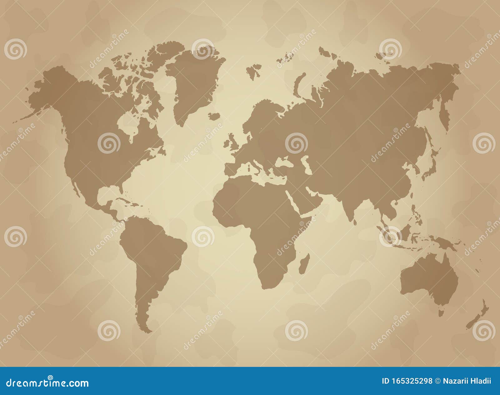 Old Parchment With World Map. Vector Illustration. | CartoonDealer.com ...