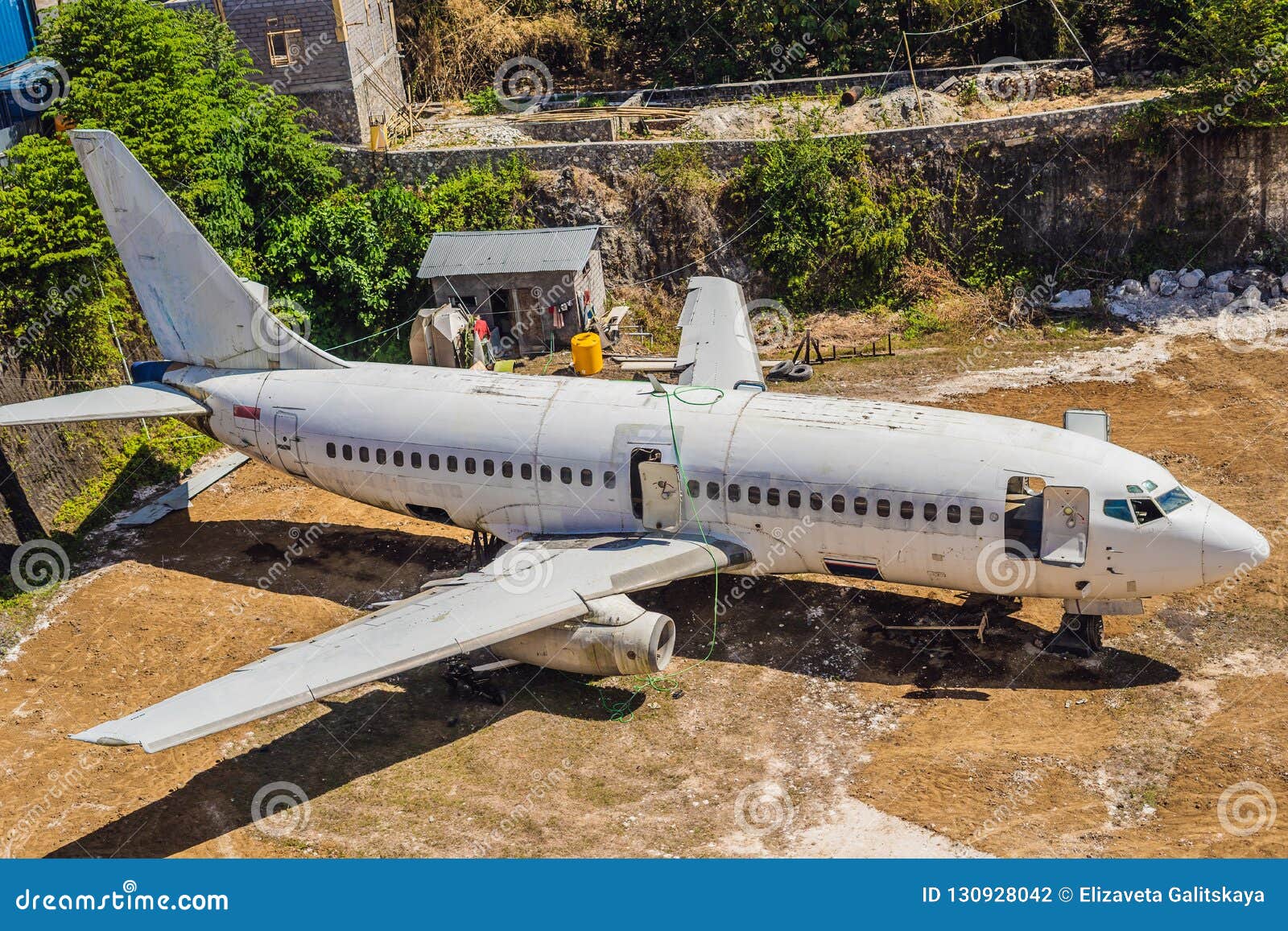 An Old Passenger Aircraft on Aviation Waste Stock Photo - Image of ...