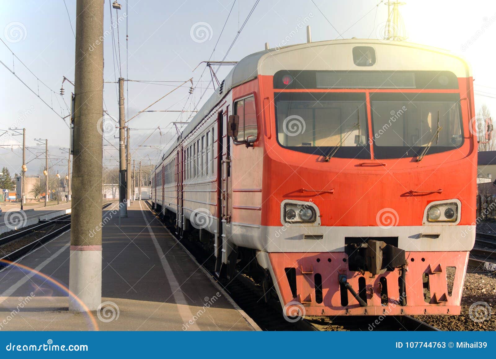Old passenger train, red stock image. Image of hungary - 107744763