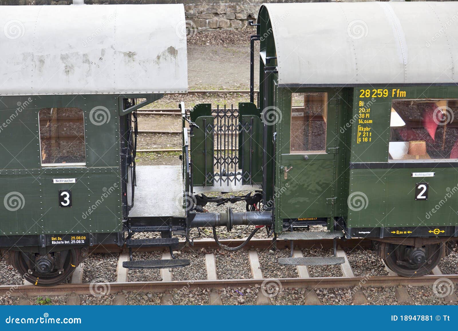 Old passenger wagons stock image. Image of wagons, passenger - 18947881