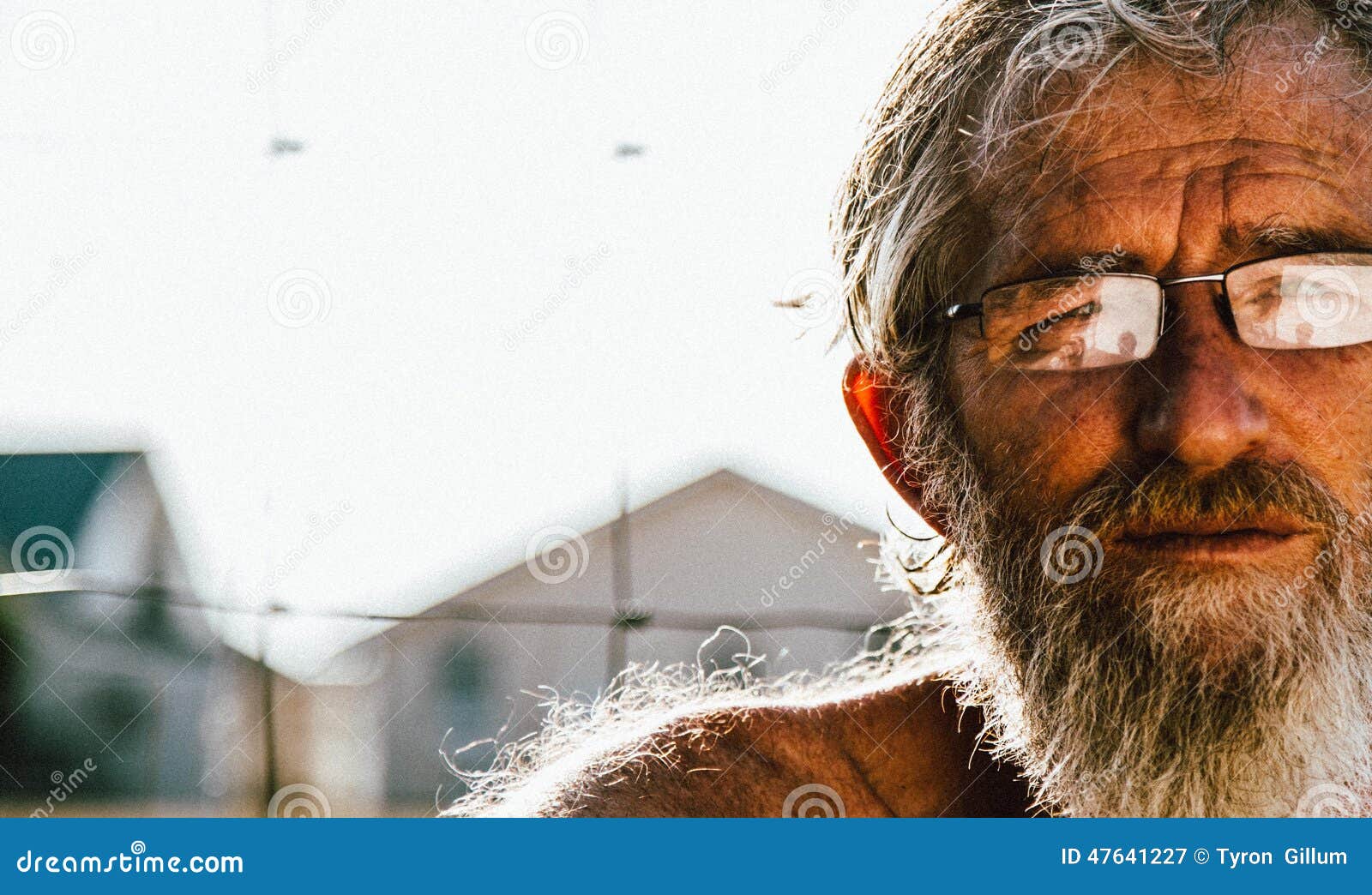 Old Passive Man Lost in Thought. Stock Image - Image of glasses ...
