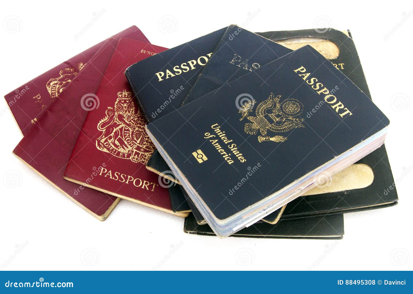 Old passports stock photo. Image of identification, european - 88495308