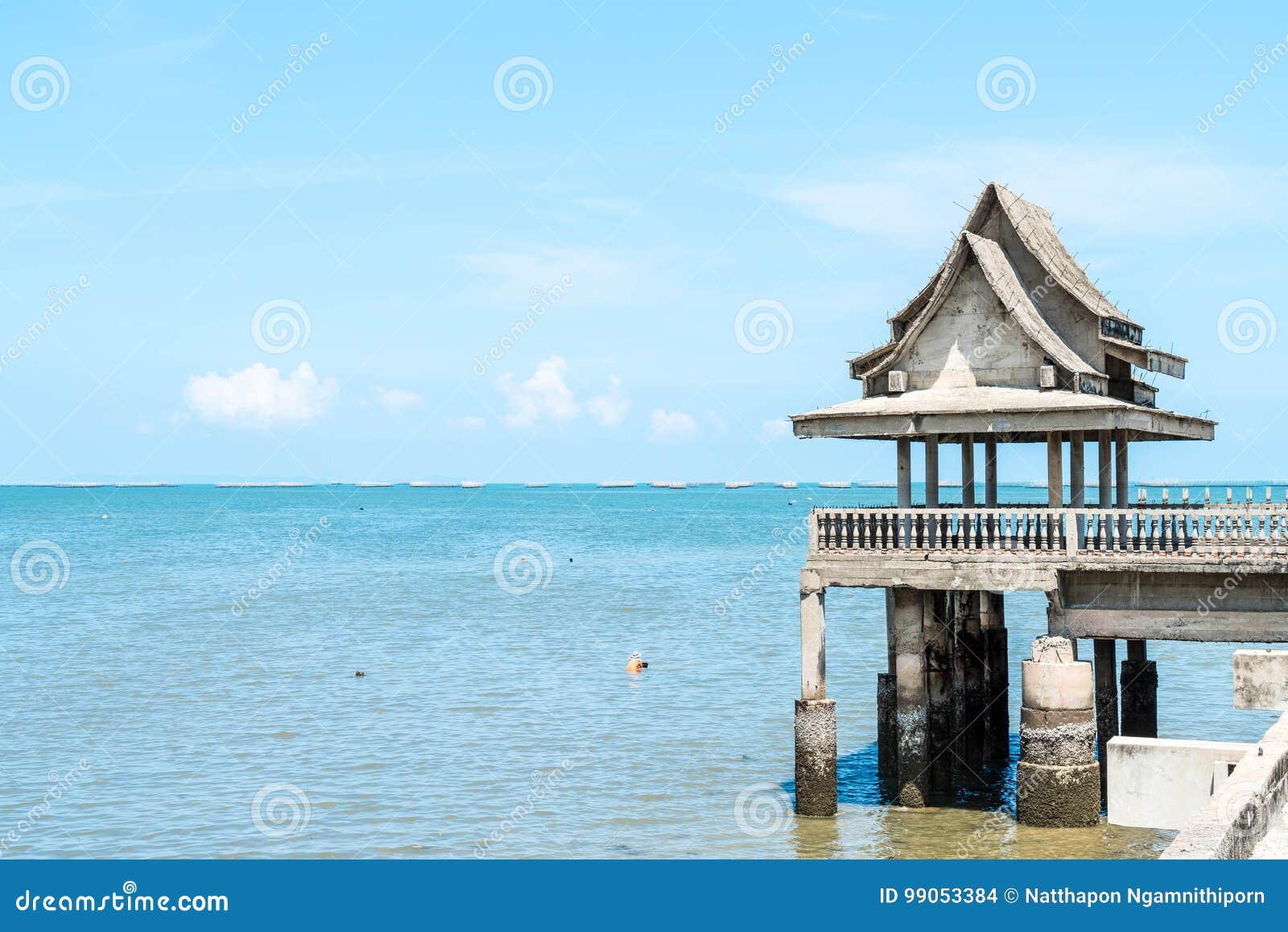 Pavilion on sea beach stock photo. Image of travel, architecture - 99053384