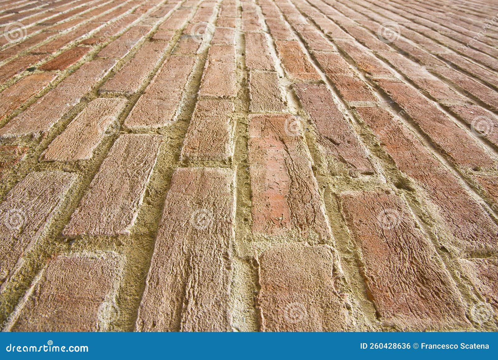 Old Paving Made with Bricks Blocks in an Italian Pedestrian Zone Stock ...