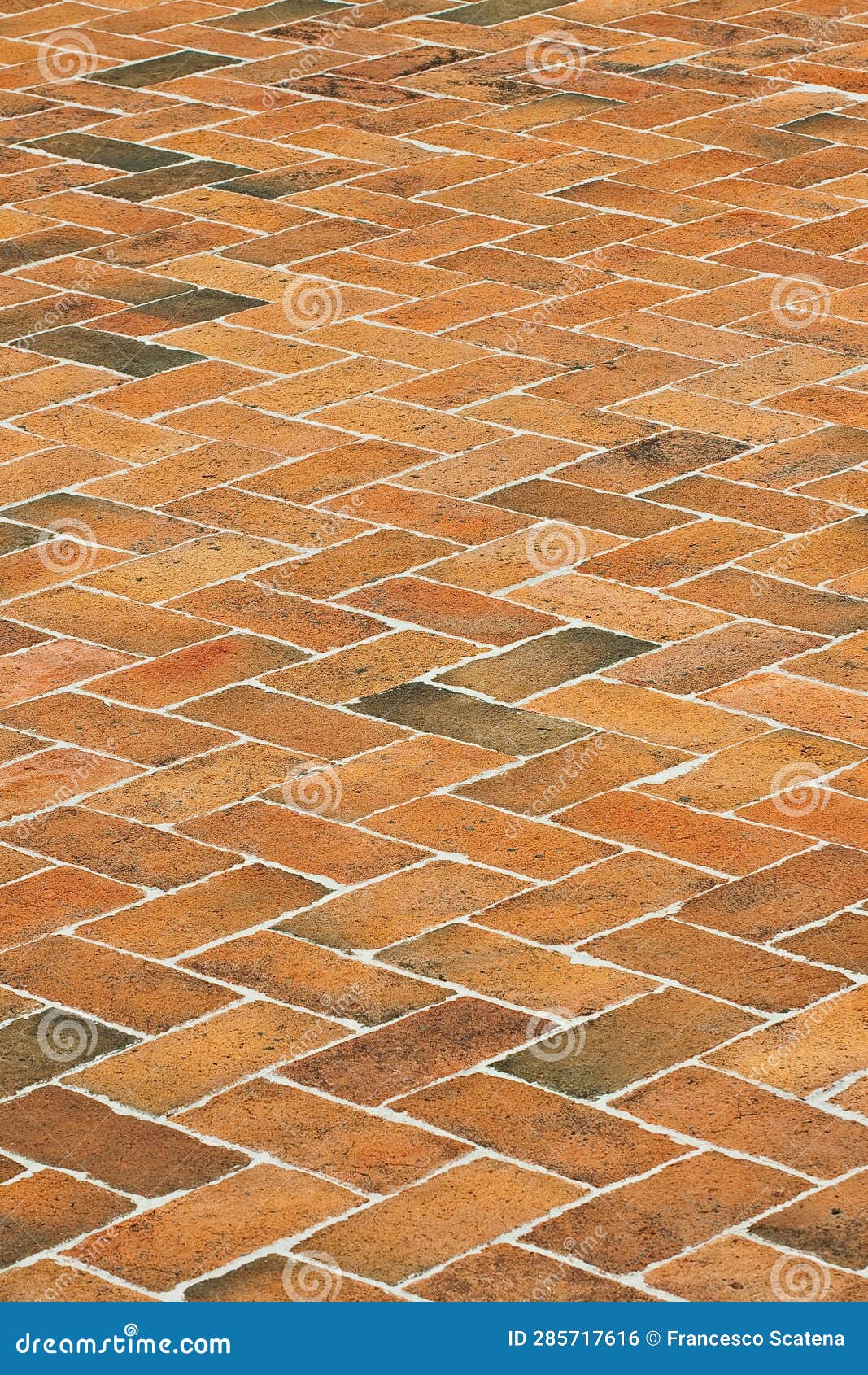 Old Paving Made with Bricks Blocks in an Italian Pedestrian Zone Stock ...