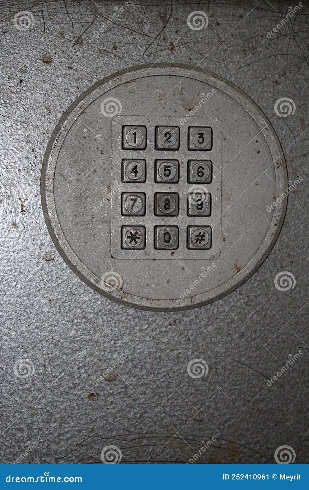 Old Payphone Dial with Square Buttons Stock Image - Image of password ...