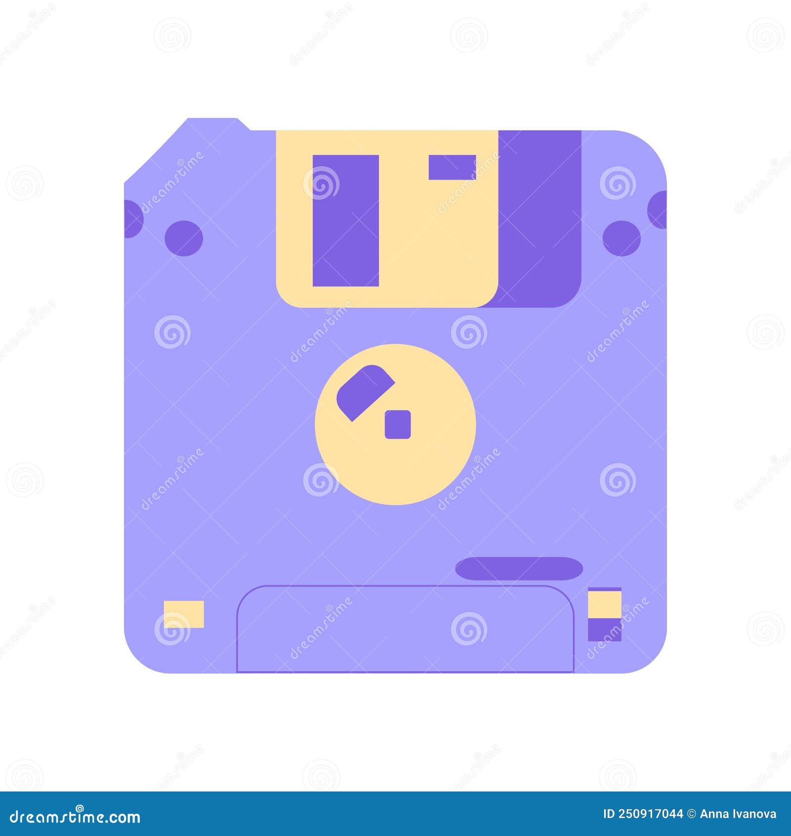 Old Pc Style Floppy Disk Isolated Vector Illustration on White ...