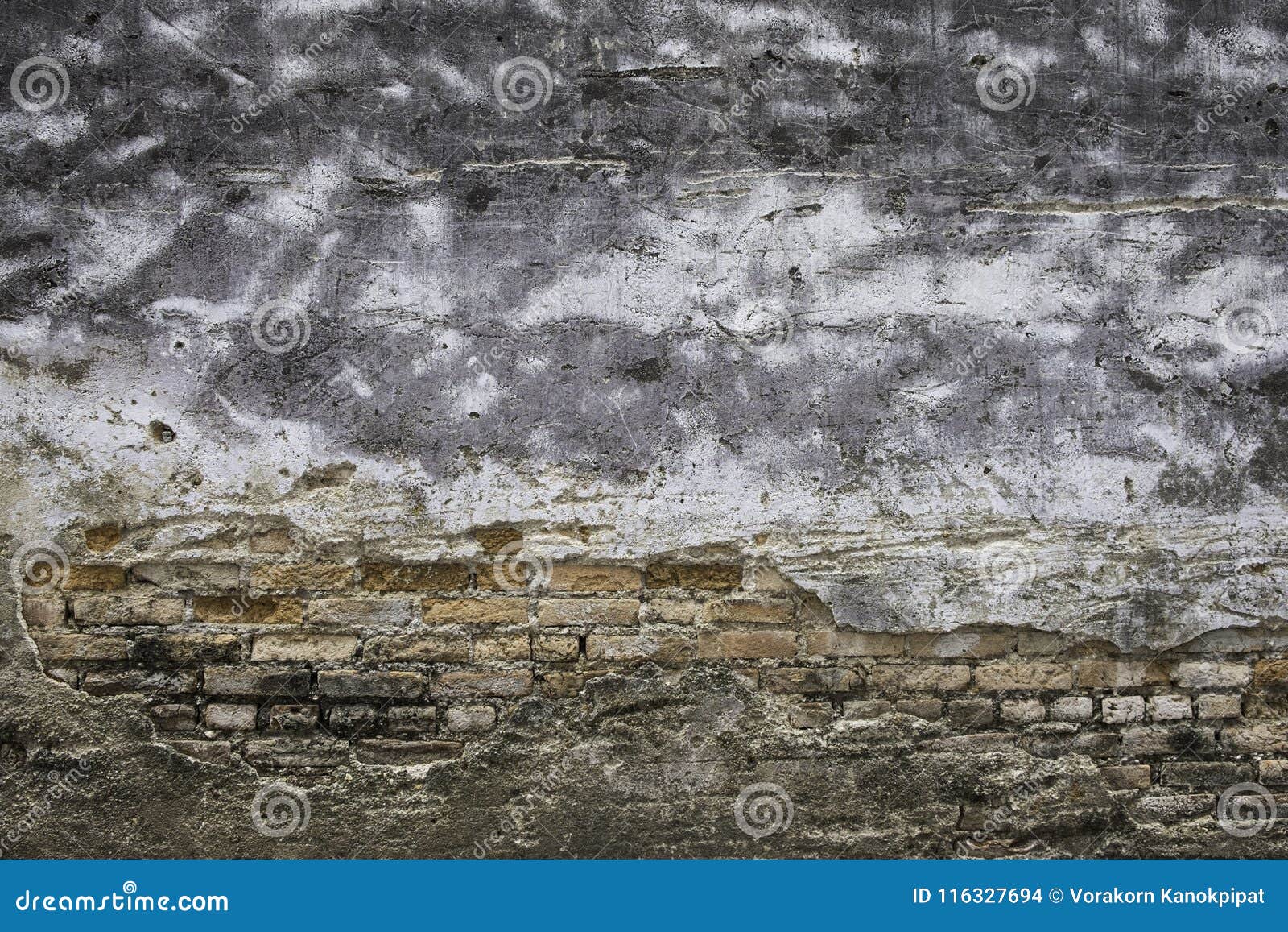 Old Peel Off Rustic Cement Crack Wall with Structure Brick Inside Stock ...
