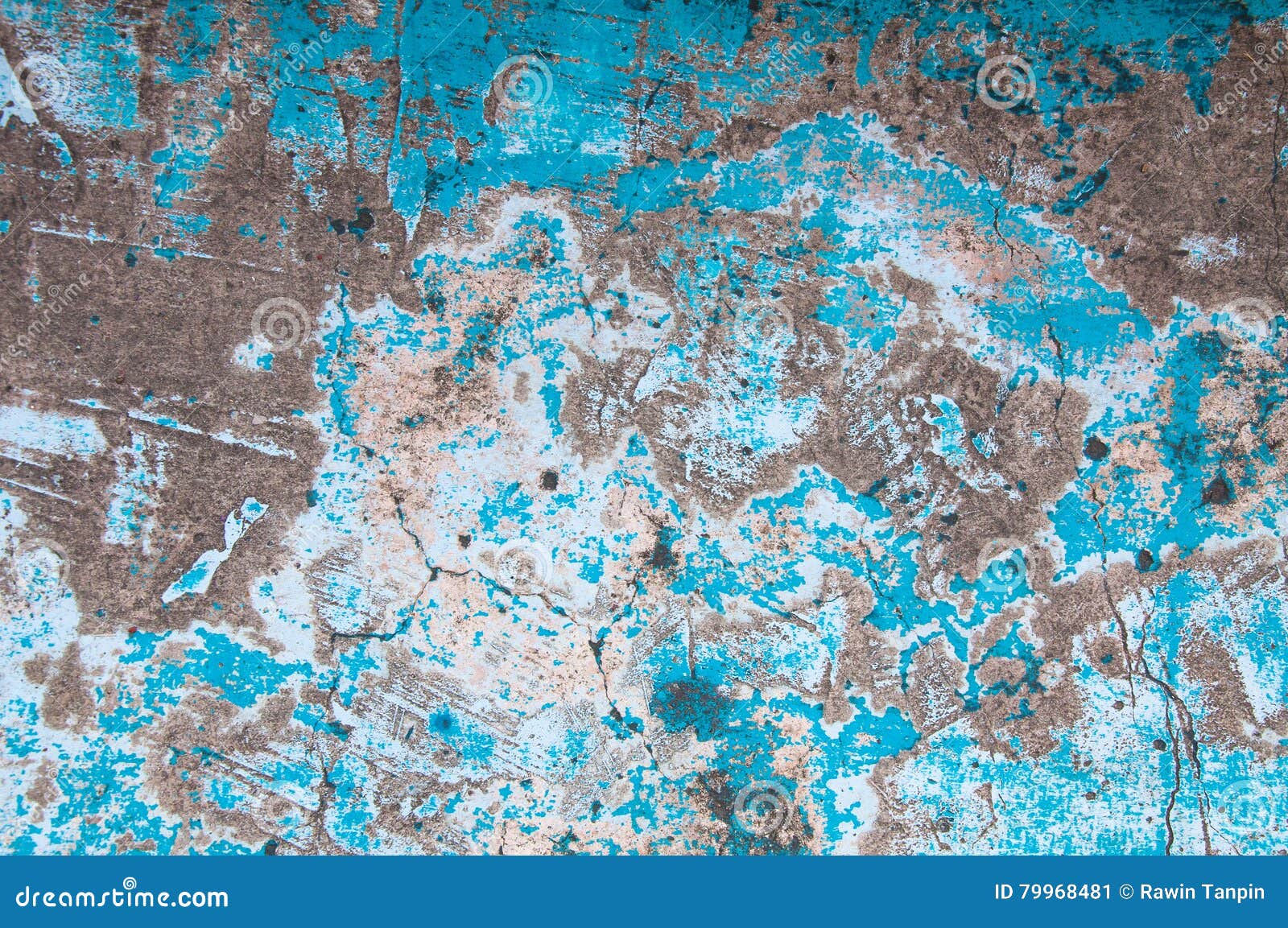 Old Peeling Paint on Old Blue Concrete Wall Background Stock Image ...