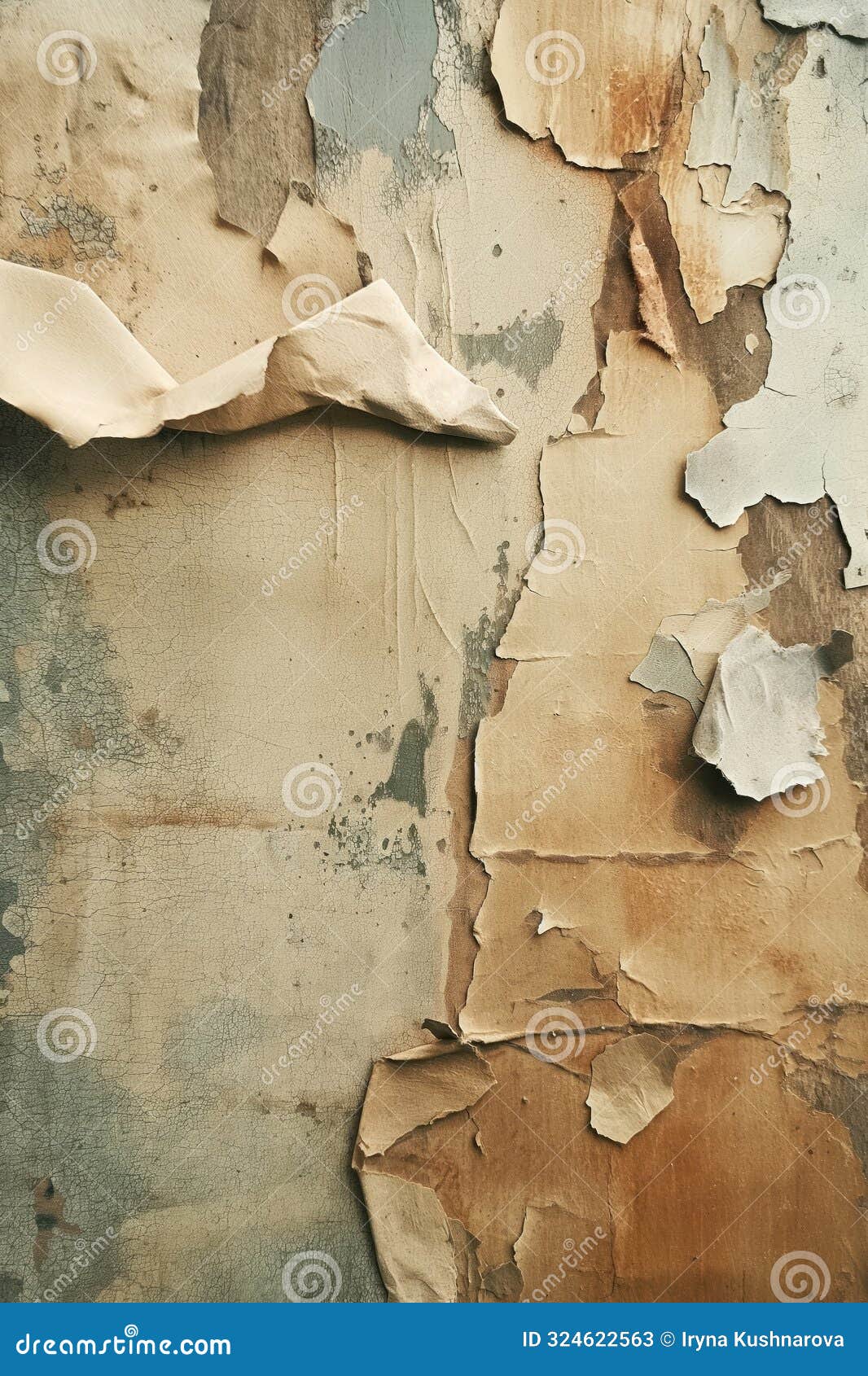 Old Peeling Paint Wall Texture Background with Worn Layers. Close-up ...