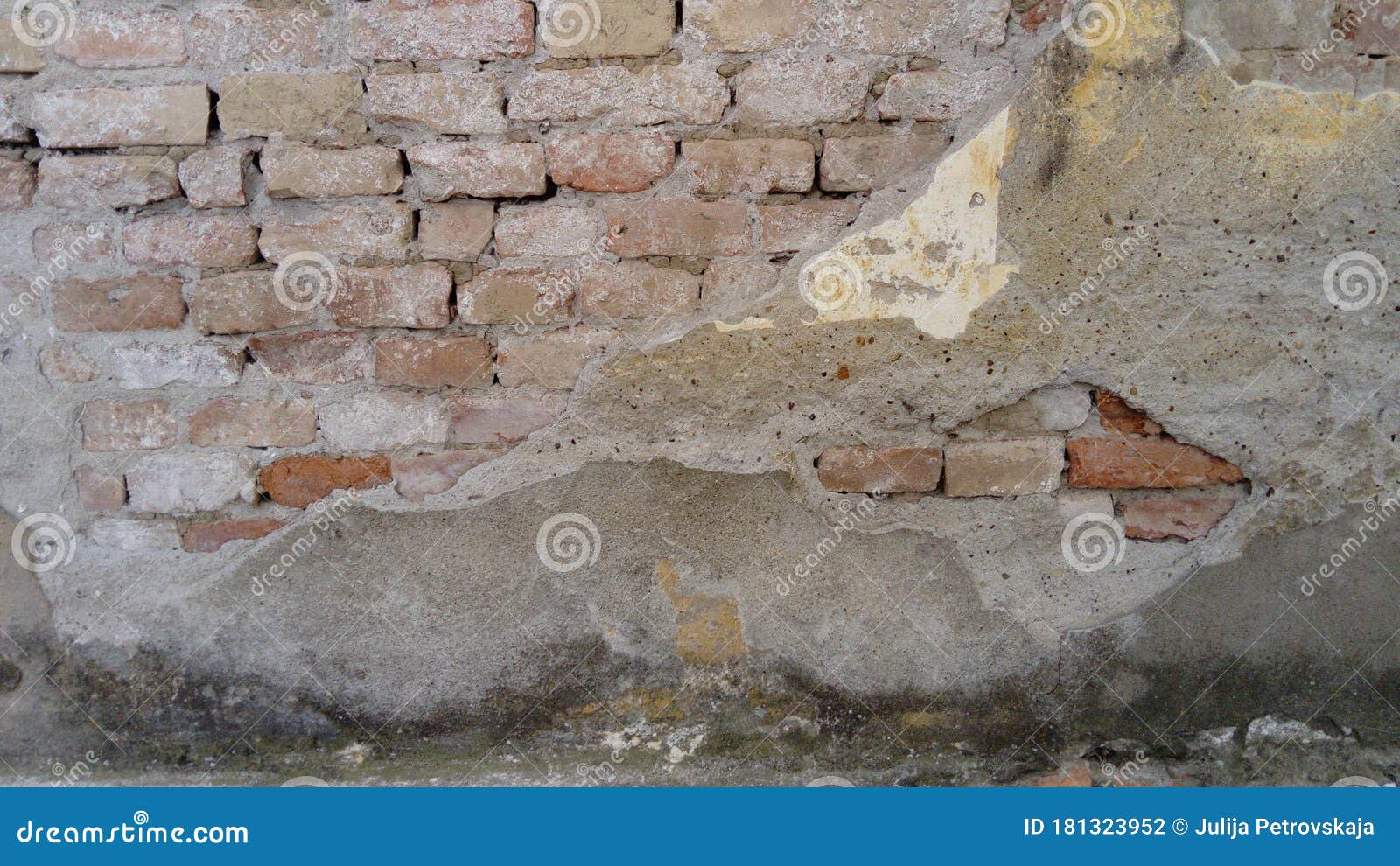 Old Peeling Plaster on a Brick Wall Stock Photo - Image of peeling ...