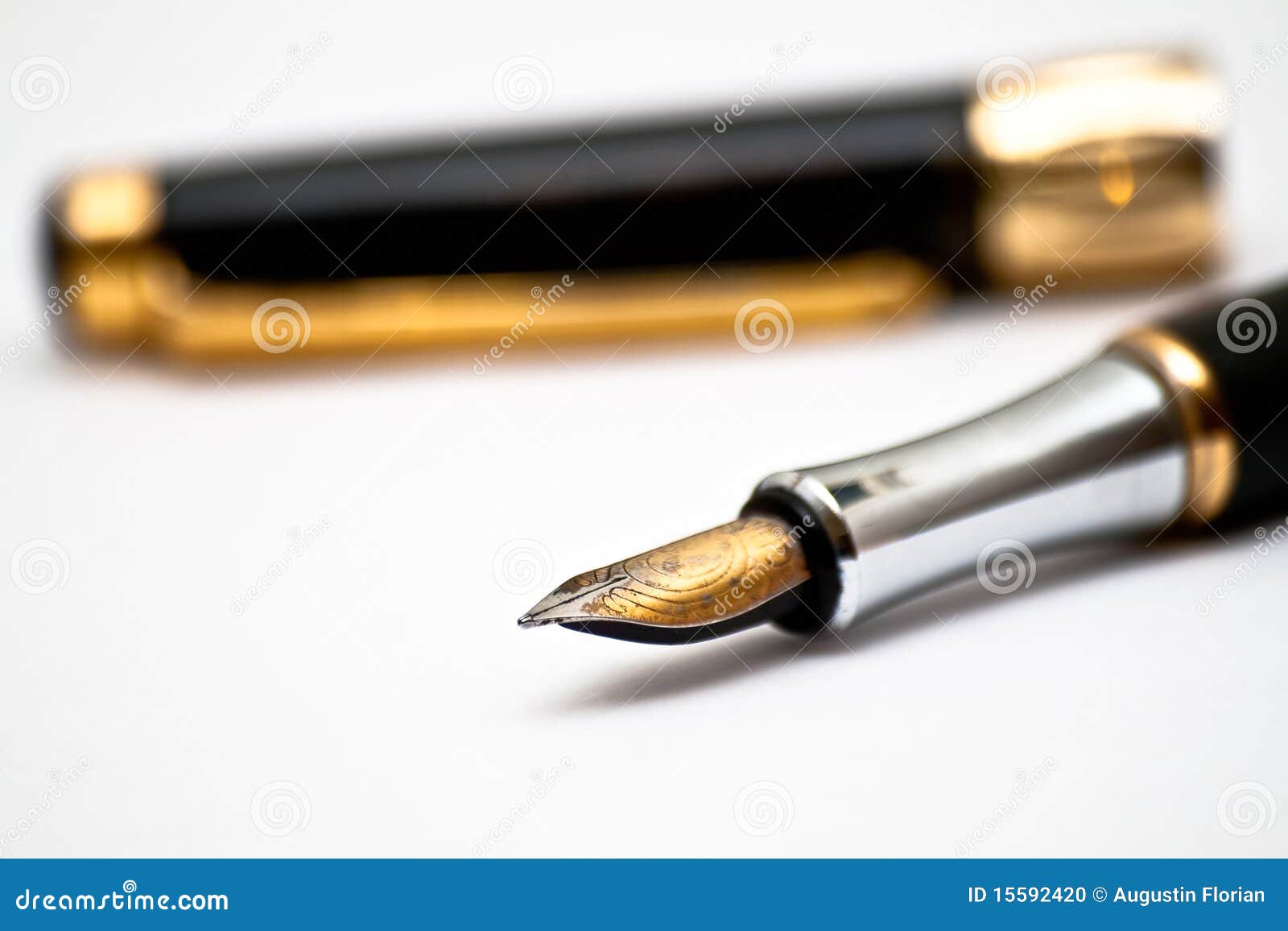 Old pen isolated on white stock photo. Image of discolored - 15592420