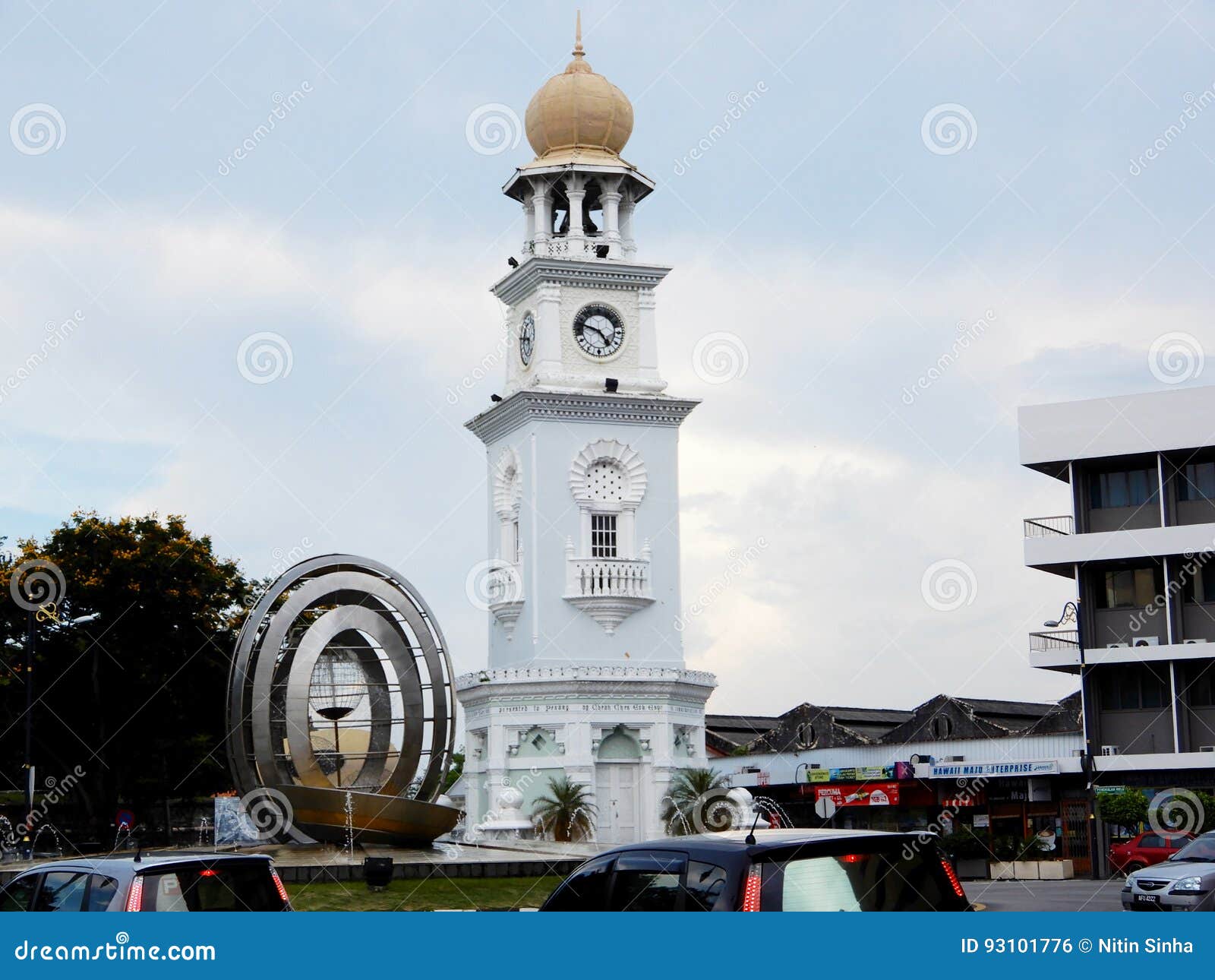 Old Penang clock editorial photo. Image of georgetown - 93101776