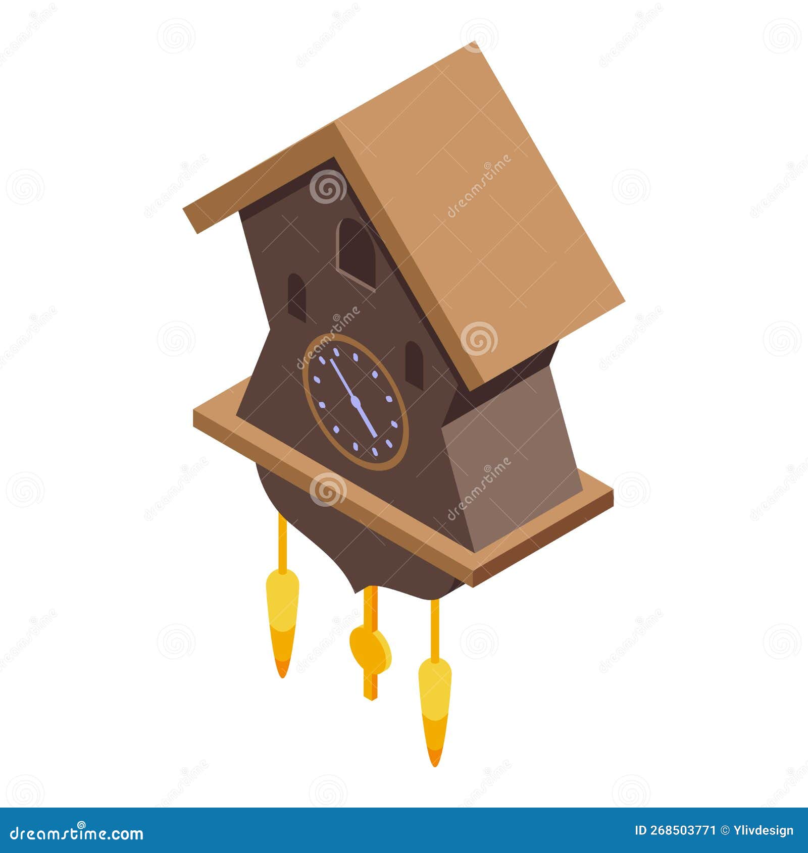 Old Pendulum Watch Icon Isometric Vector. Cuckoo Clock Stock Vector ...