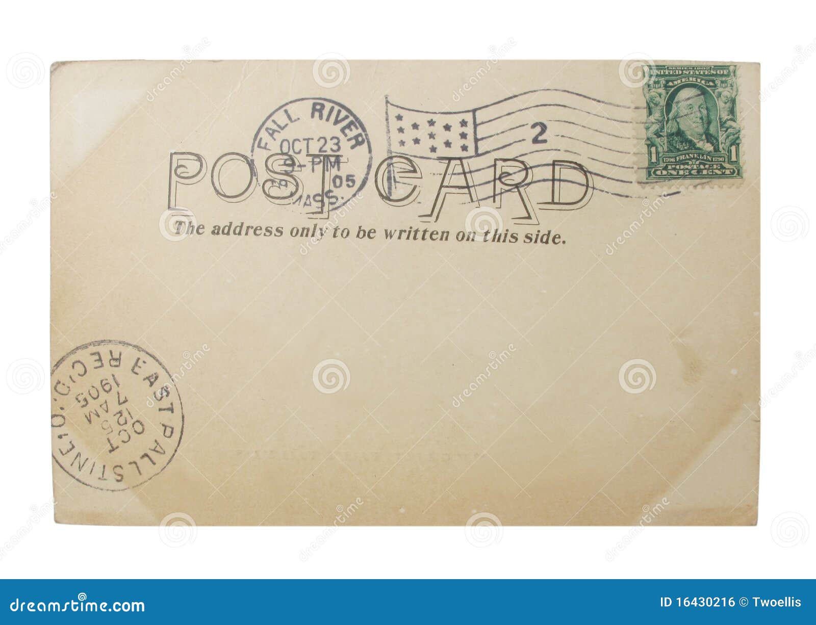 Old Penny Postcard stock photo. Image of back, greeting - 16430216