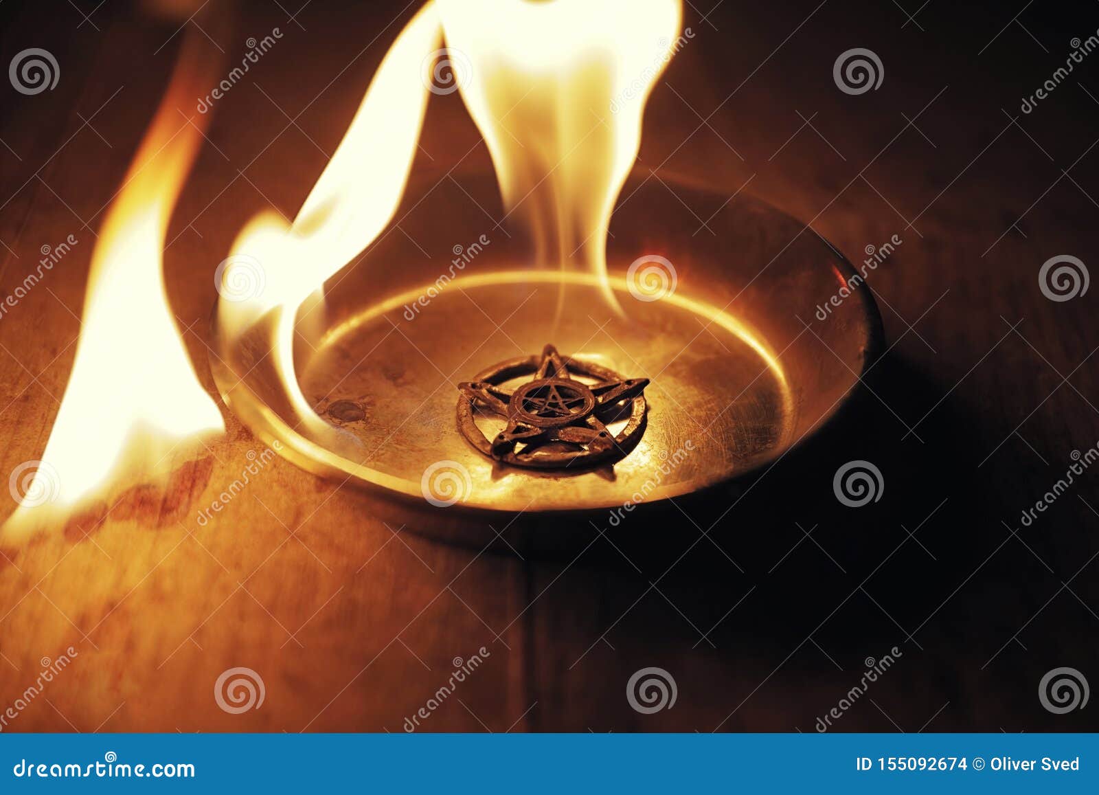 Old Pentagram Burning in Flames Stock Photo - Image of magic, dark ...