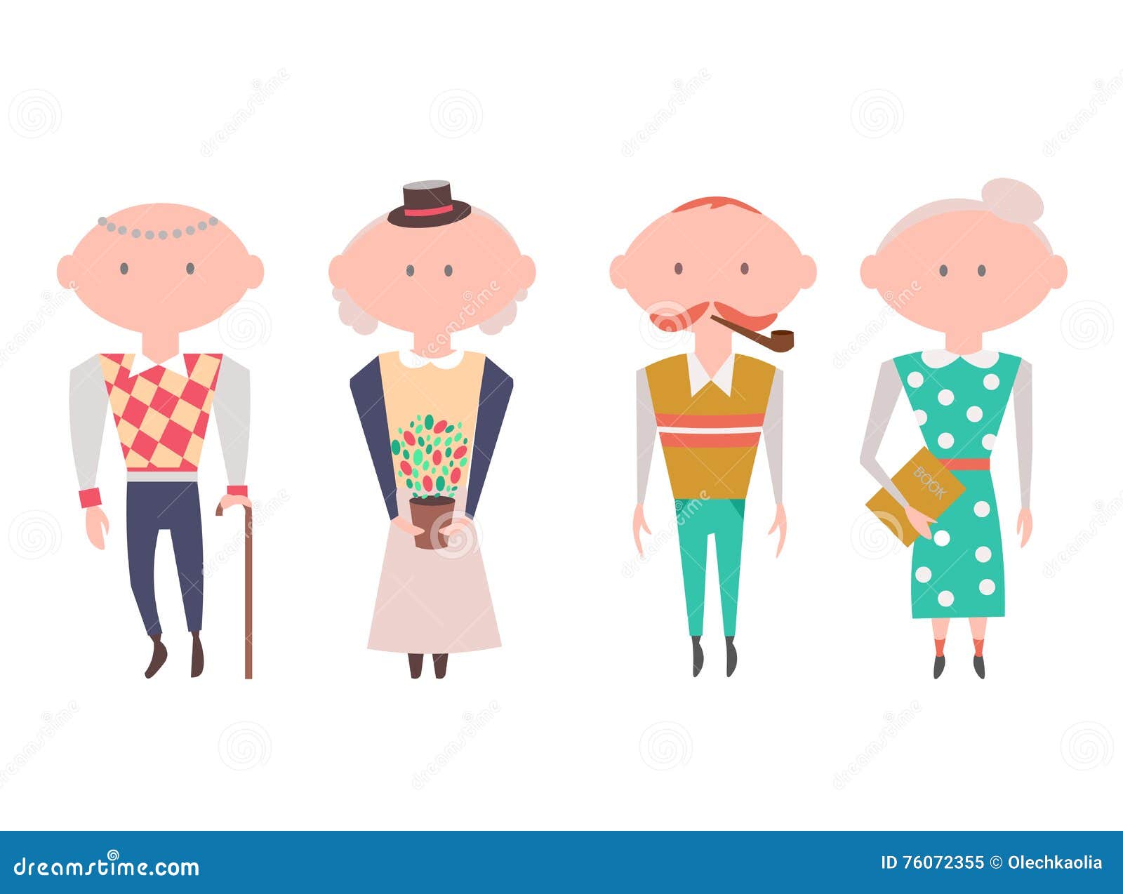 Old People Characters. Vector Illustration Stock Vector - Illustration ...