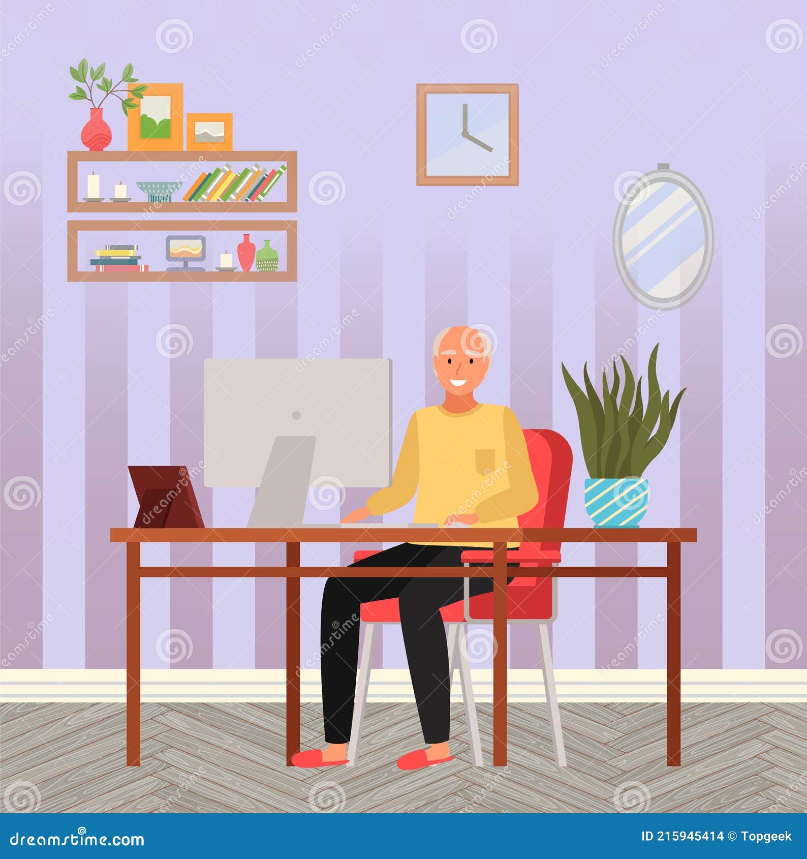 Old People Play Video Game. Senior People With Different Gadgets ...