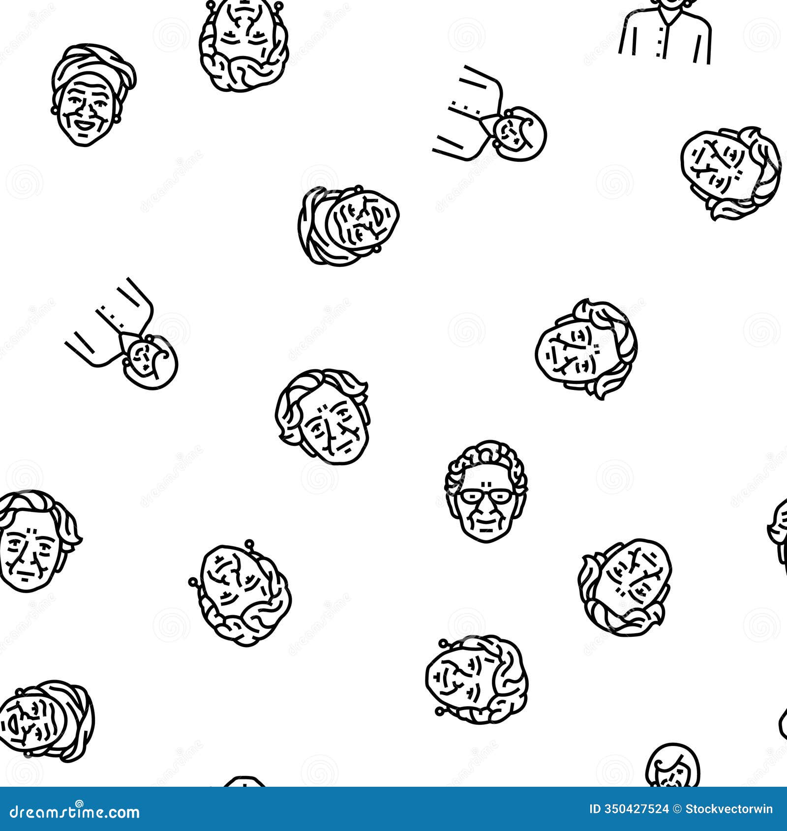 Old People Senior Happy Mature Seamless Pattern Vector | CartoonDealer ...