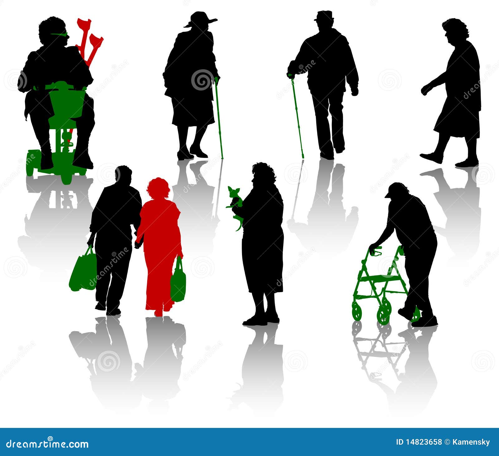 Old People Silhouette Royalty-Free Stock Image | CartoonDealer.com ...