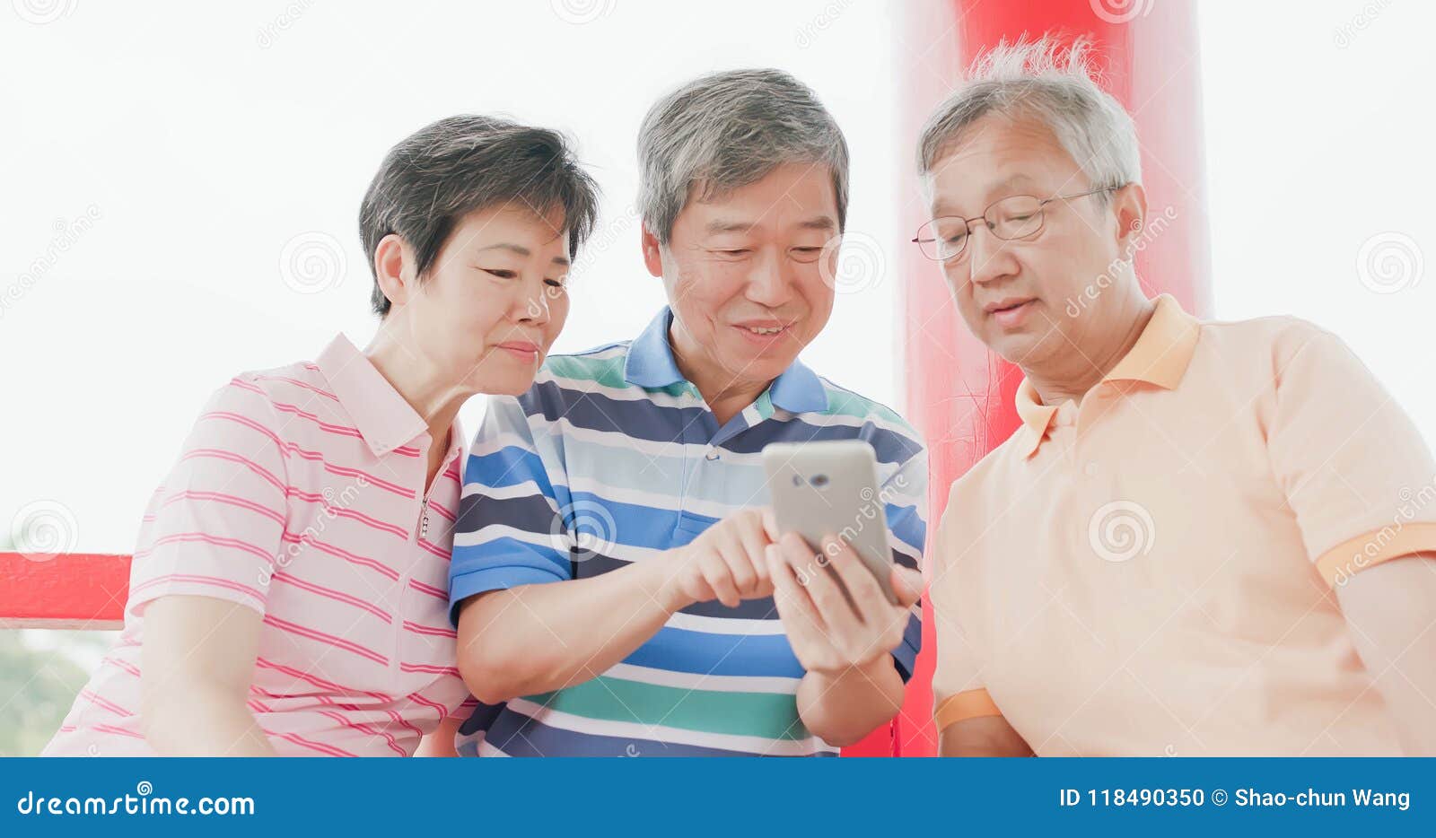Old People Use Phone Happily Stock Photo - Image of cellular, older ...