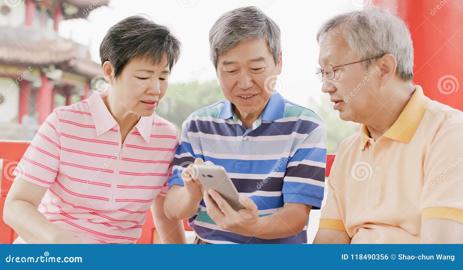 Old People Use Phone Happily Stock Photo - Image of people, media ...