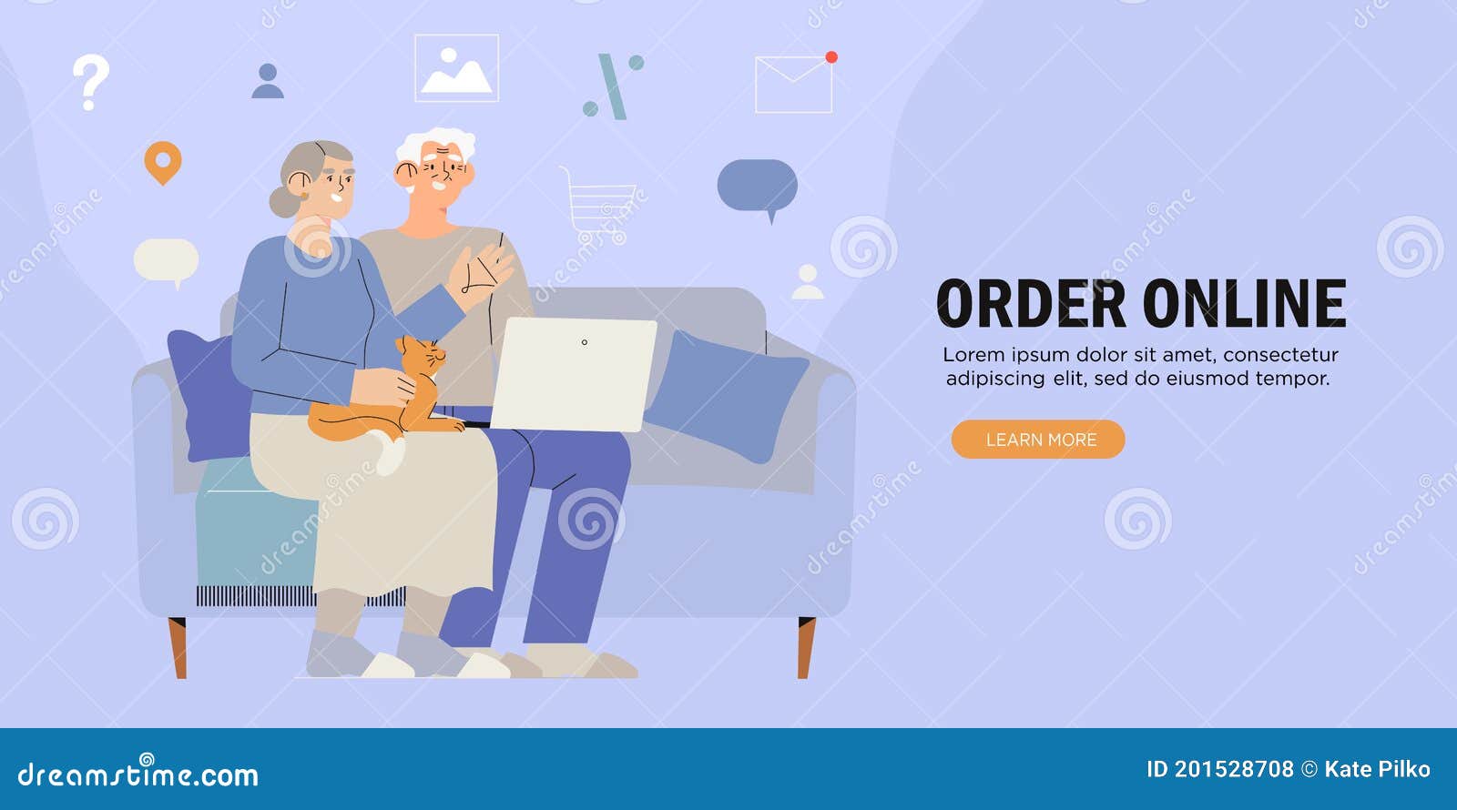 Old People Use Internet. Modern Senior People with Laptop. Progressive ...