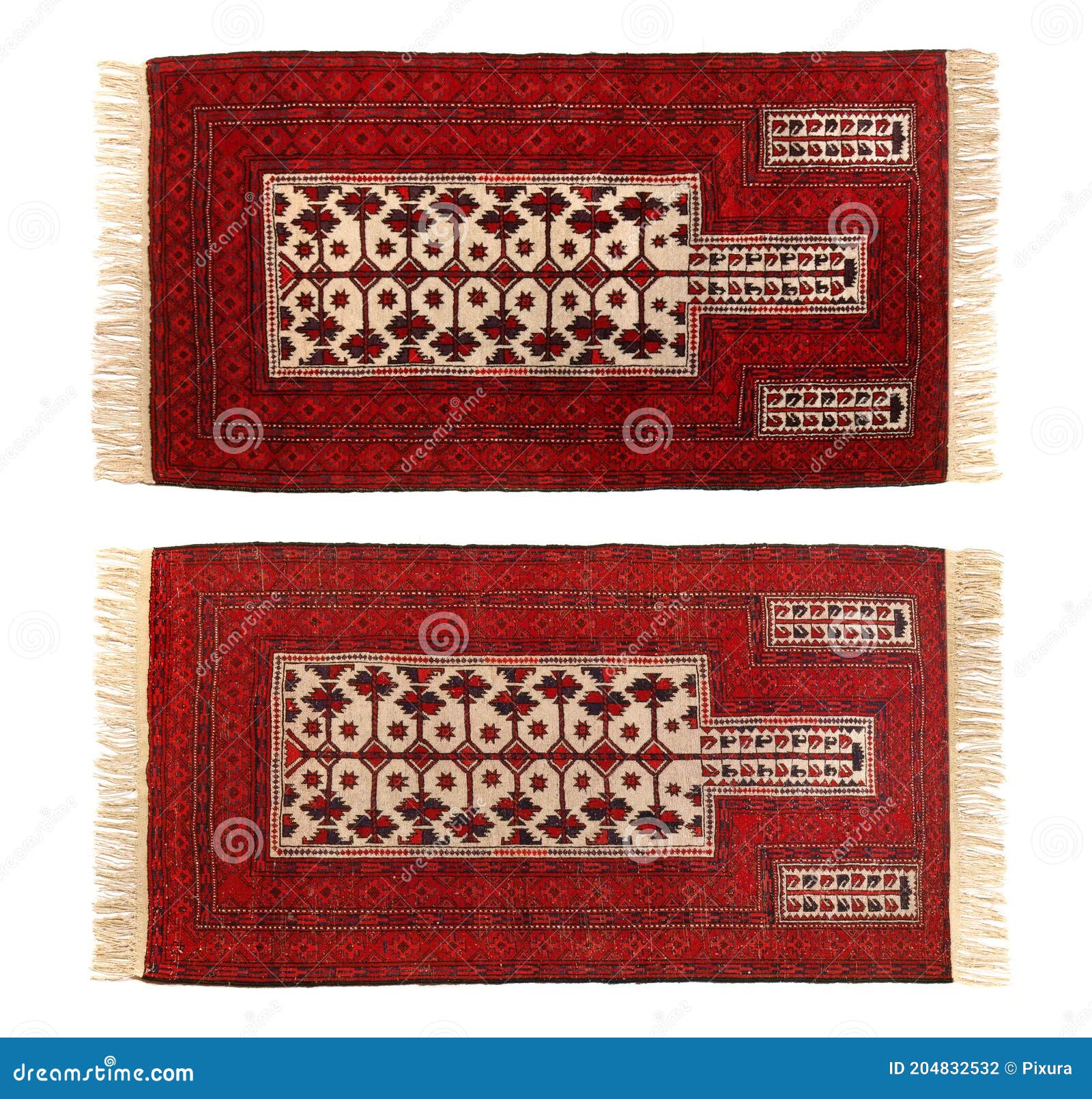 Persian Carpet Panorama Isolated on White Background - Top and Bottom ...