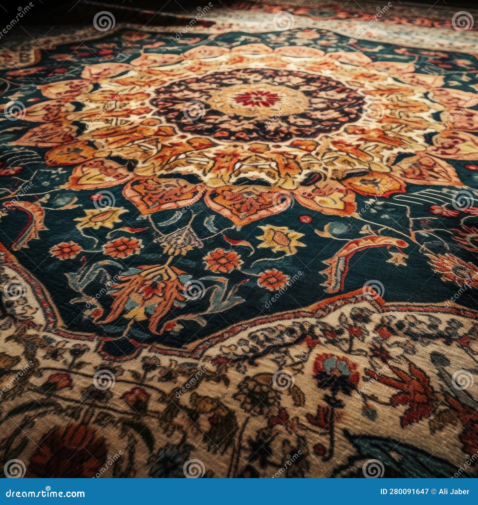 A Old Persian Rug Ai, Ai Generative, Illustration Stock Illustration ...