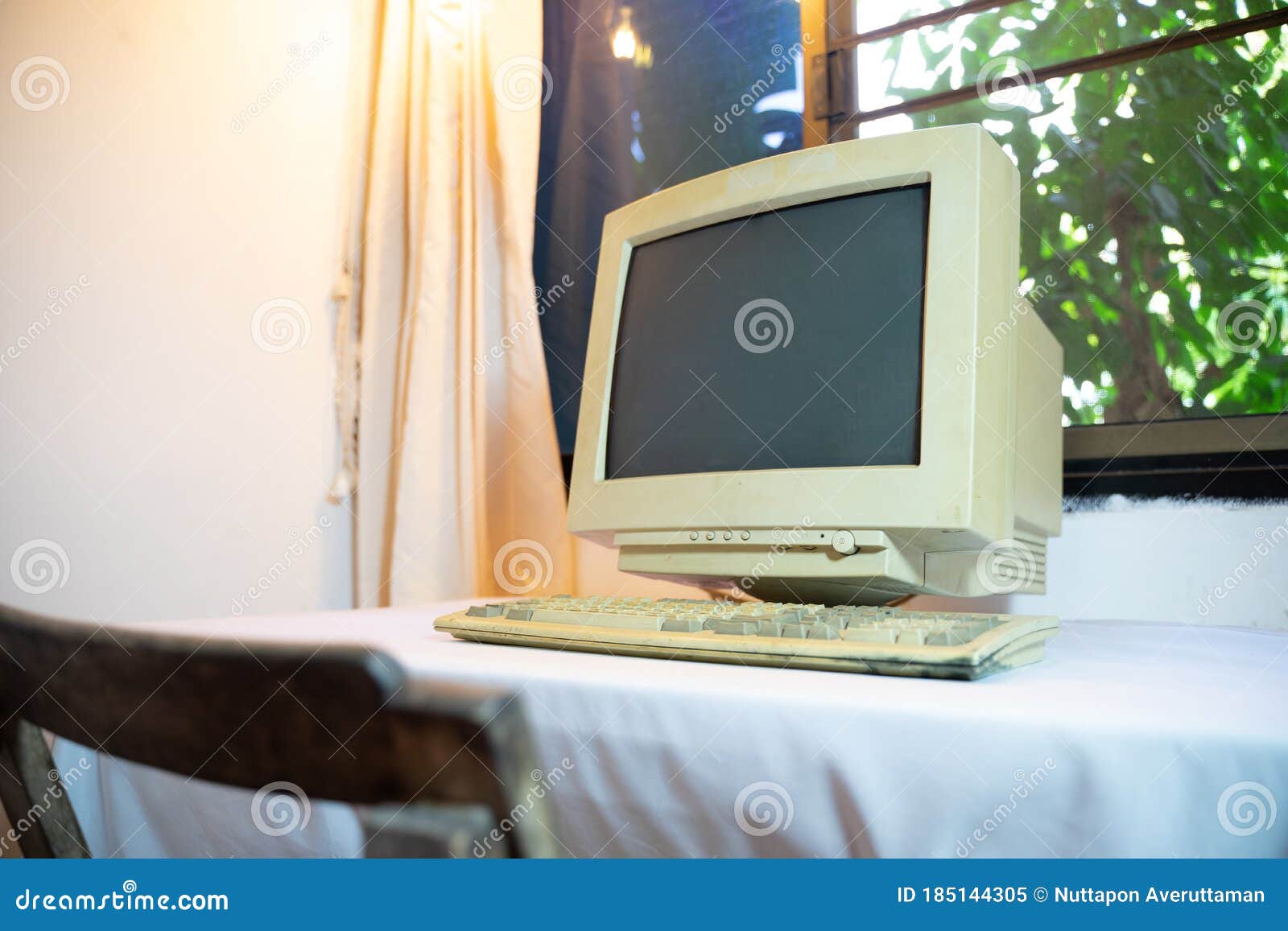 Old personal computer . stock image. Image of hardware - 185144305