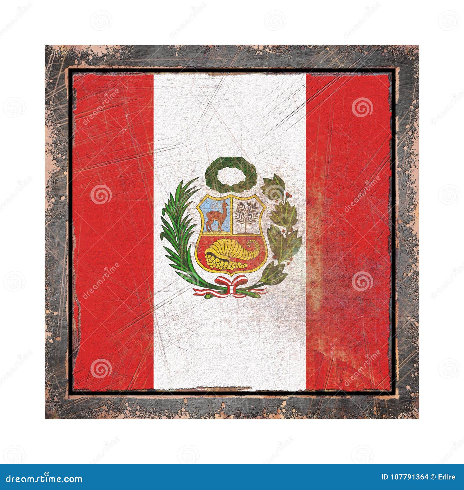 Old Peru flag stock illustration. Illustration of square - 107791364