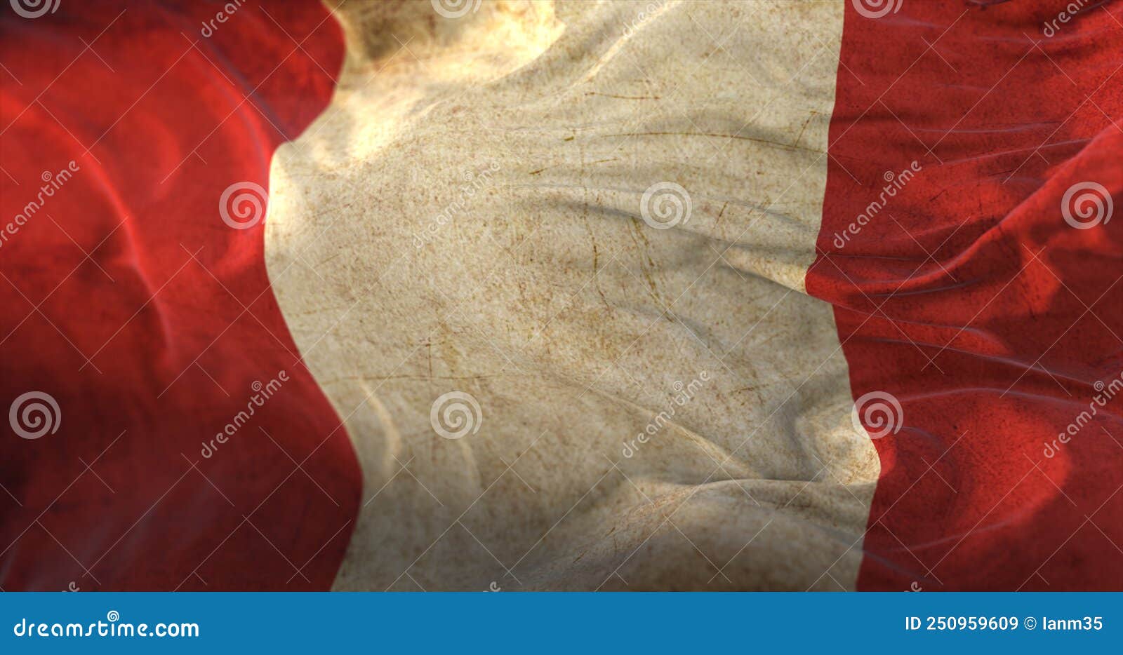 Old Peru Flag Waving at Wind Stock Illustration - Illustration of ...