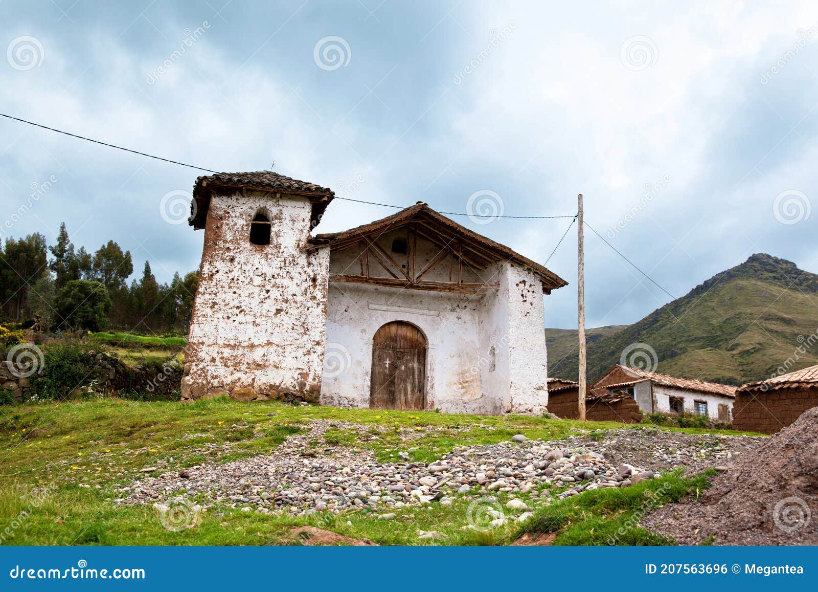 Old Peruvian Church in the Mountain Stock Photo - Image of ...