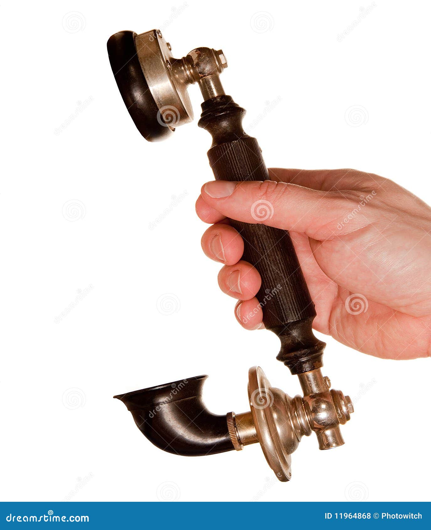 Old phone stock photo. Image of retro, antique, hands - 11964868