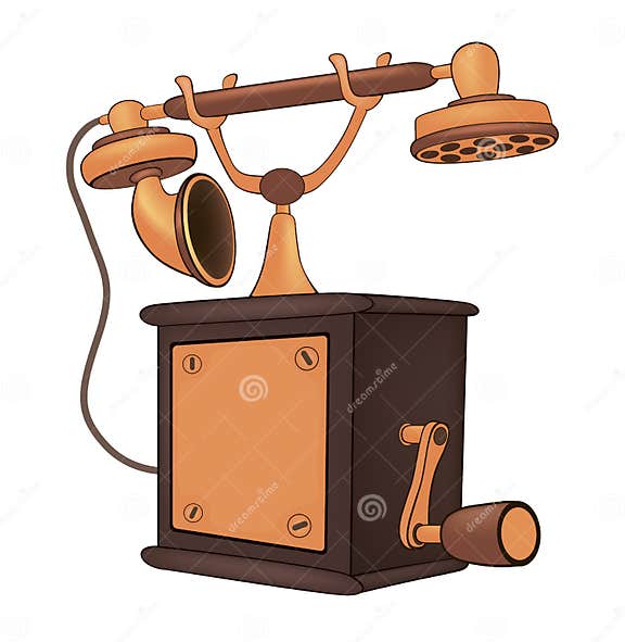 Old phone. Cartoon stock vector. Illustration of antique - 41299641