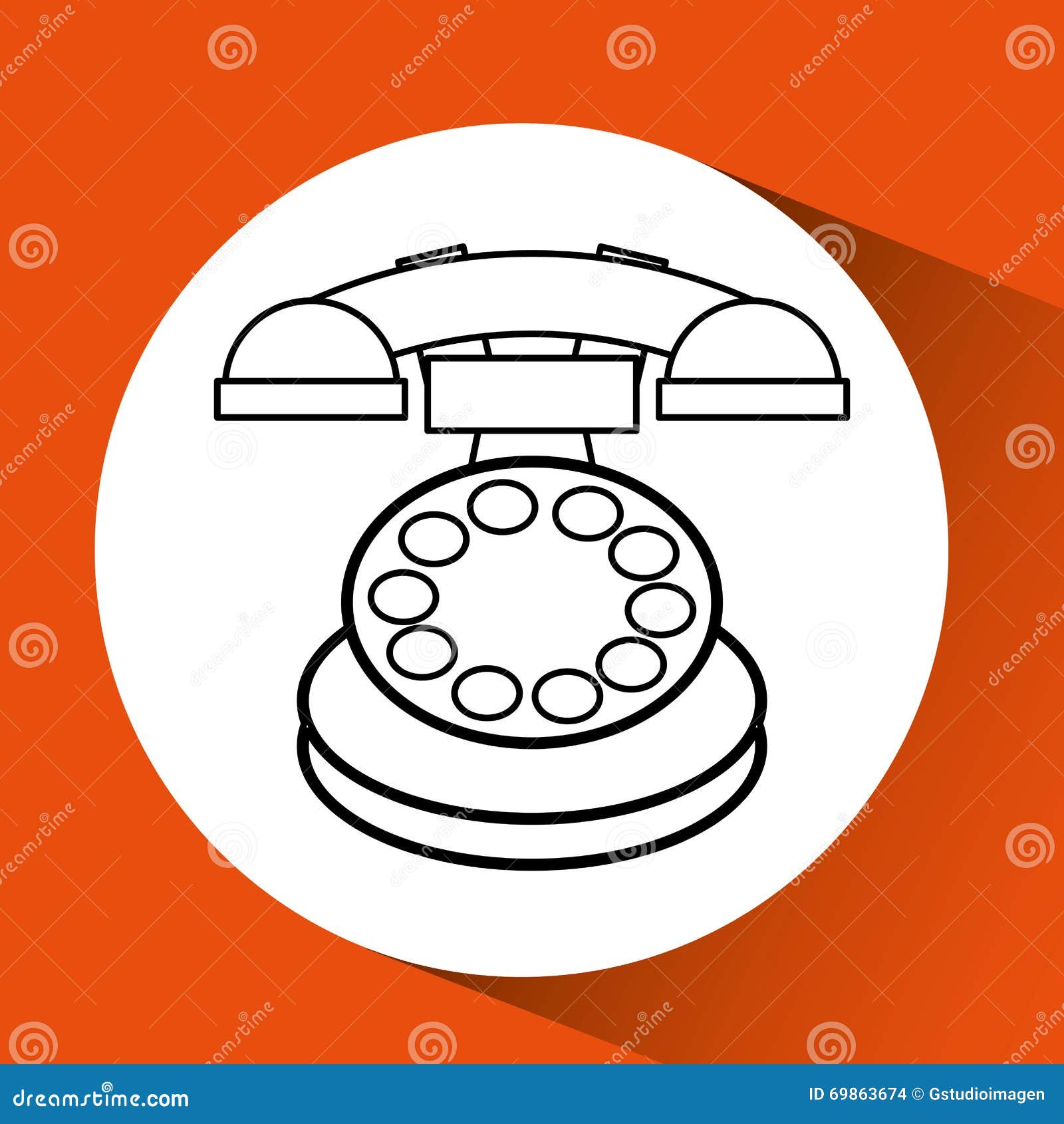 Old phone design stock illustration. Illustration of retro - 69863674
