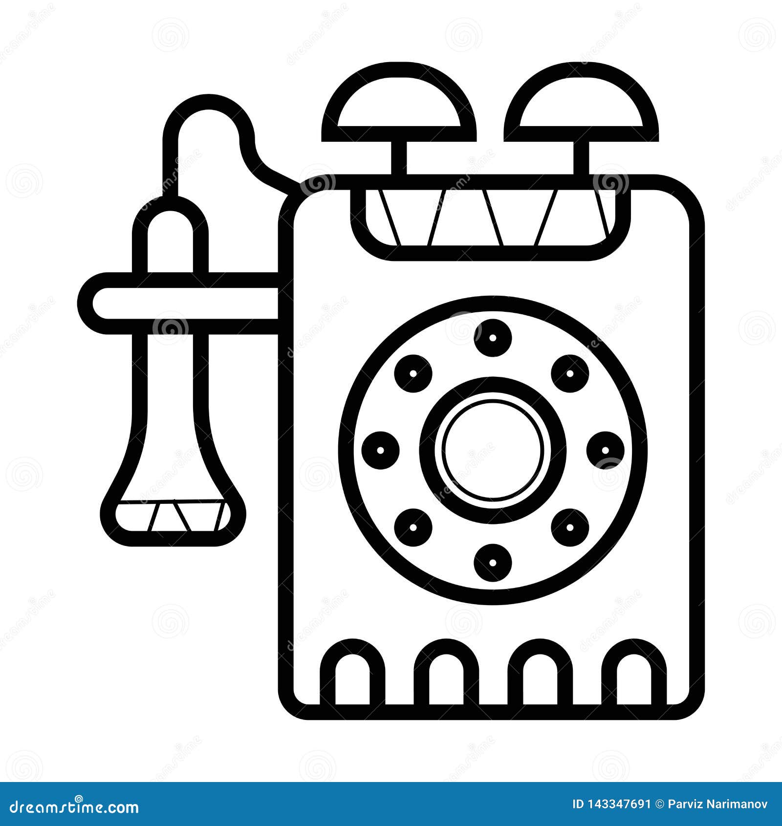 OLD Phone icon vector stock vector. Illustration of aged - 143347691