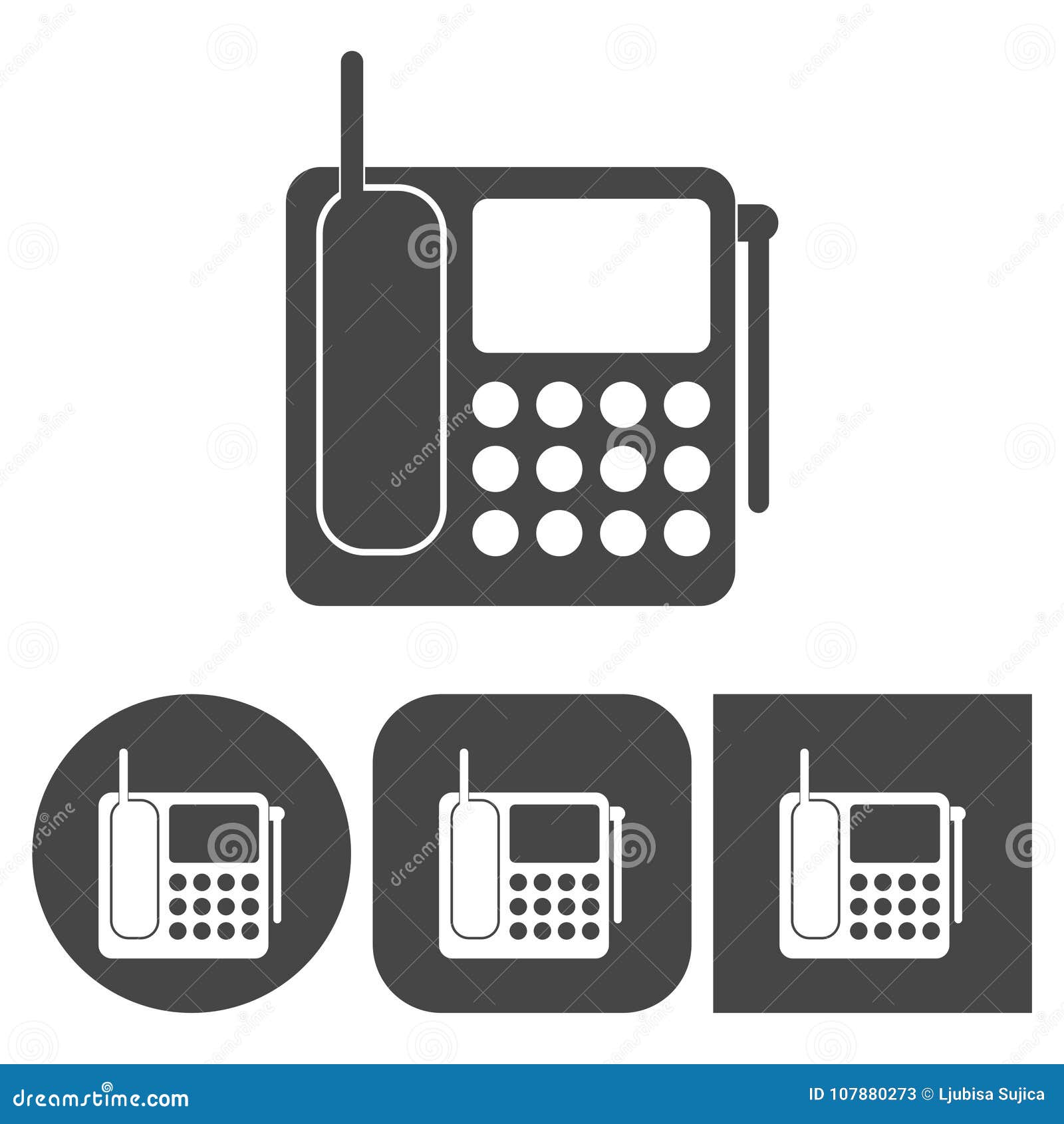 Old Phone Icon - Vector Icons Set Stock Vector - Illustration of aged ...