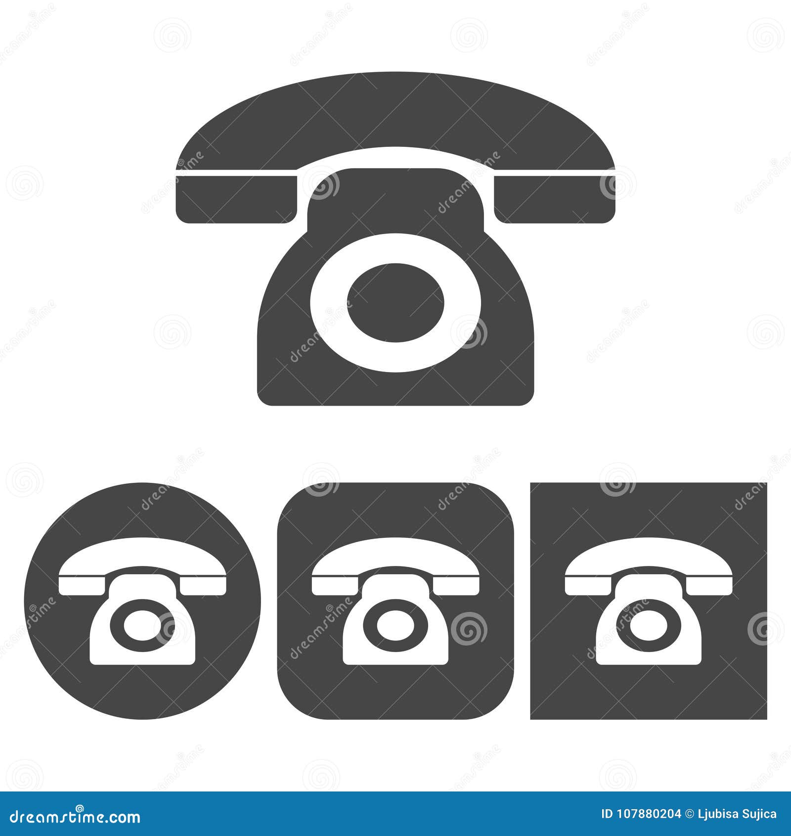 Old Phone Icon - Vector Icons Set Stock Vector - Illustration of ...