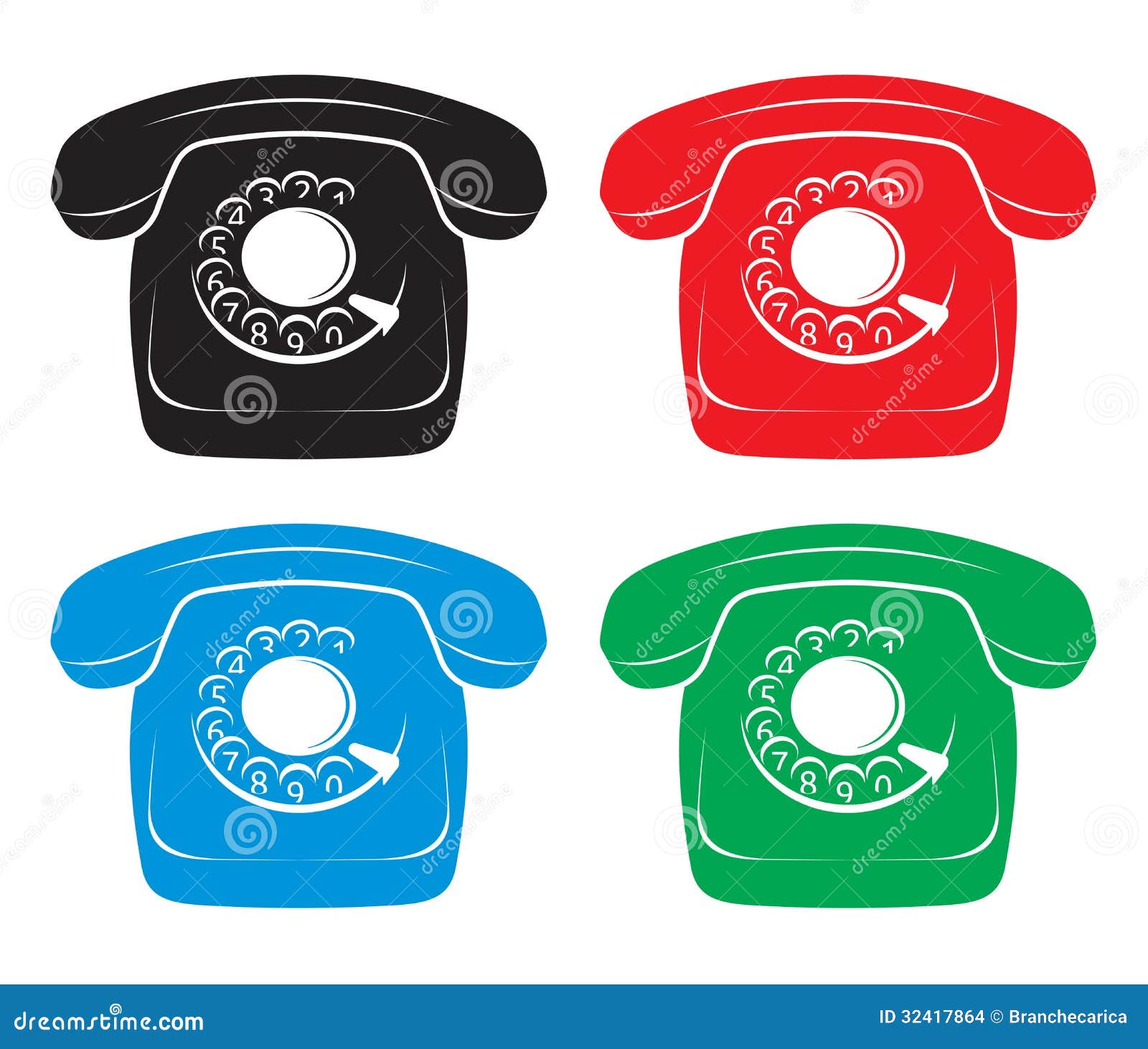 Old phone icons stock vector. Illustration of color, conversation ...